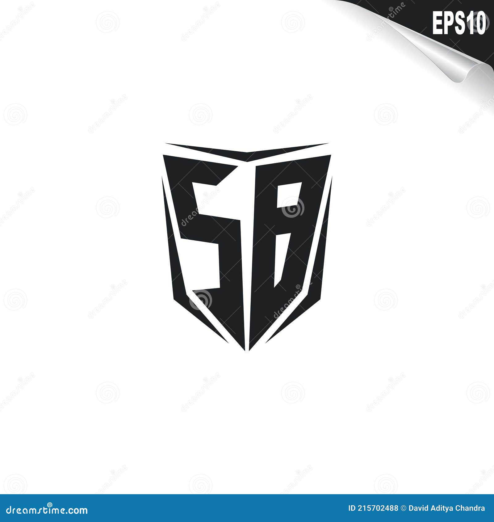 Initial SB Logo Design with Shield Style, Logo Business Branding Stock ...