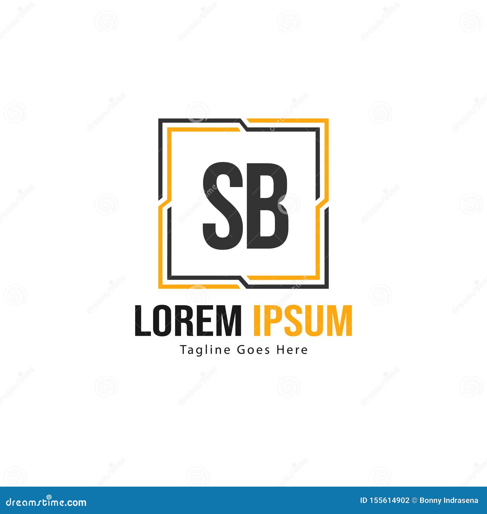 Initial SB Logo Template with Modern Frame. Minimalist SB Letter Logo ...