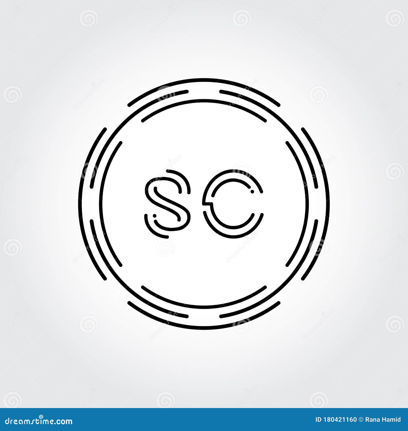 Initial SC Logo Design Creative Typography Vector Template. Digital ...
