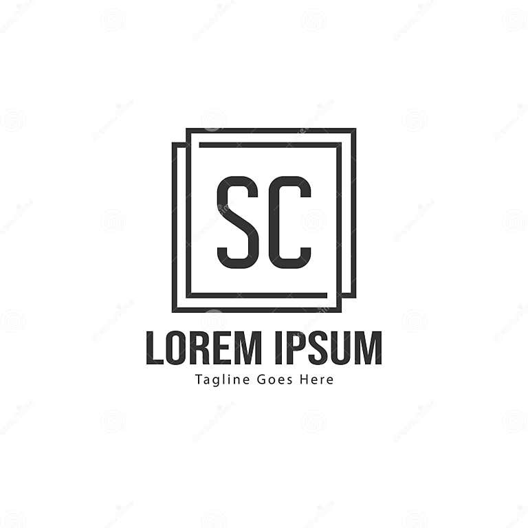Initial SC Logo Template with Modern Frame. Minimalist SC Letter Logo ...