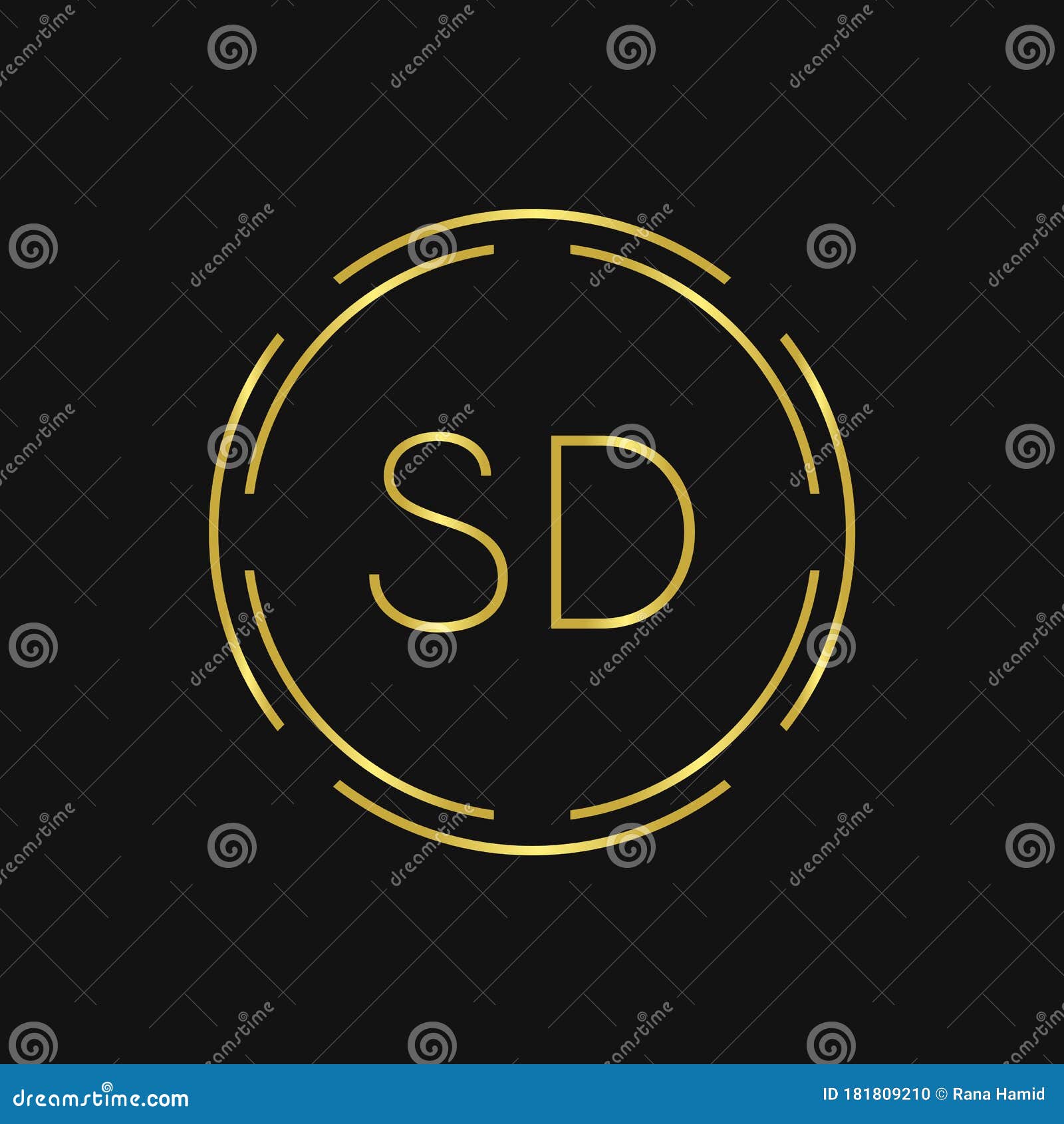 Initial SD Logo Design Creative Typography Vector Template. Digital ...