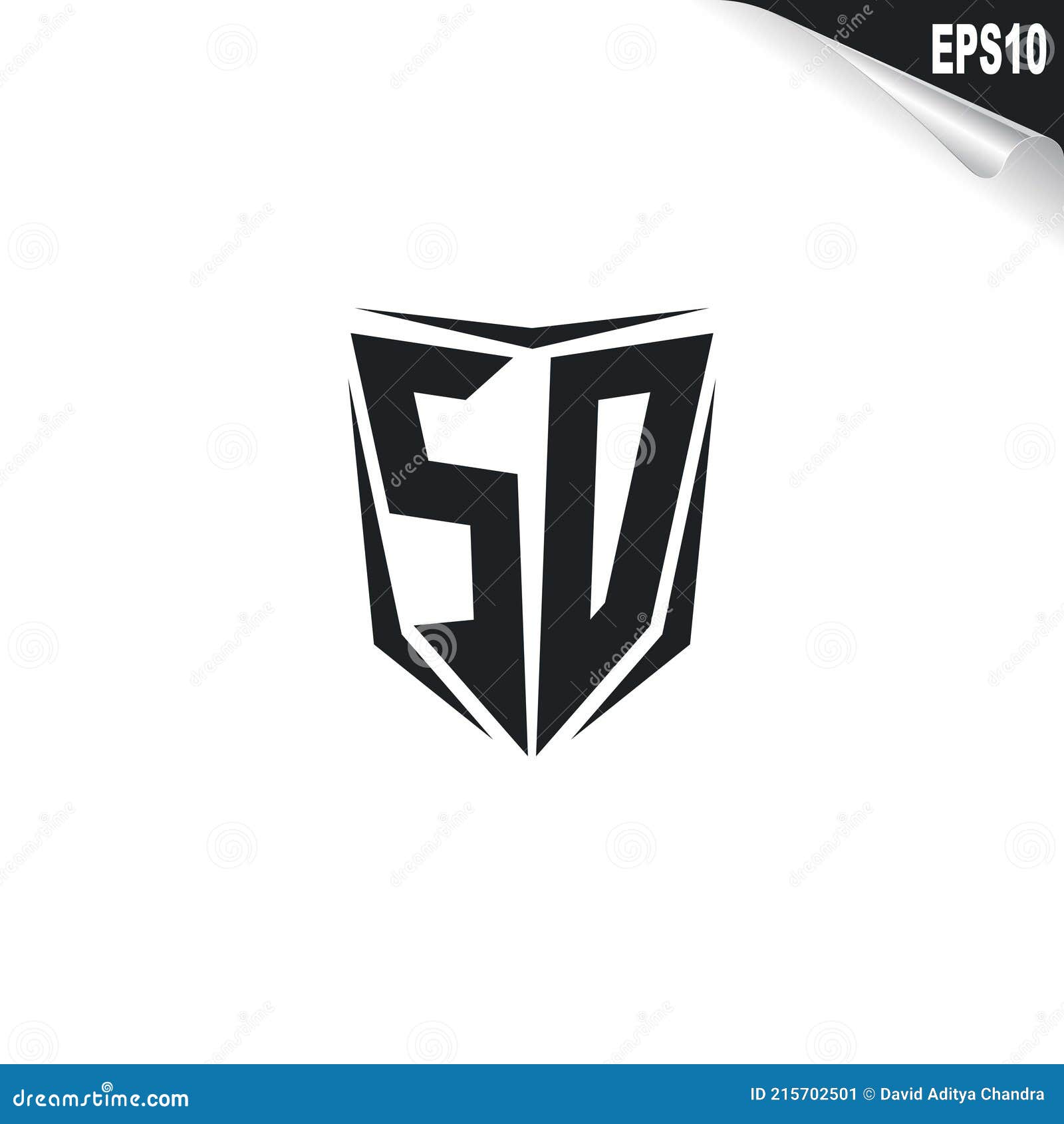 Initial SD Logo Design with Shield Style, Logo Business Branding Stock ...