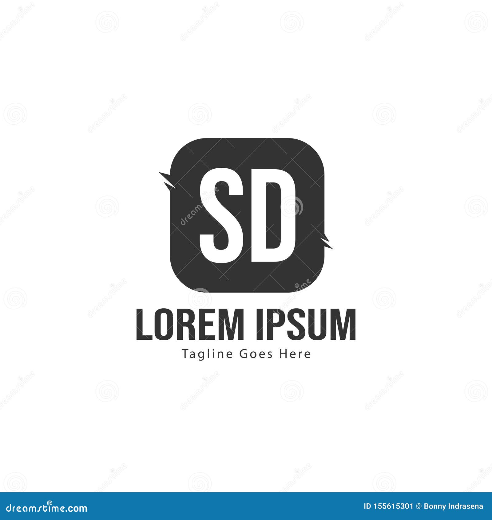 Initial SD Logo Template with Modern Frame. Minimalist SD Letter Logo ...