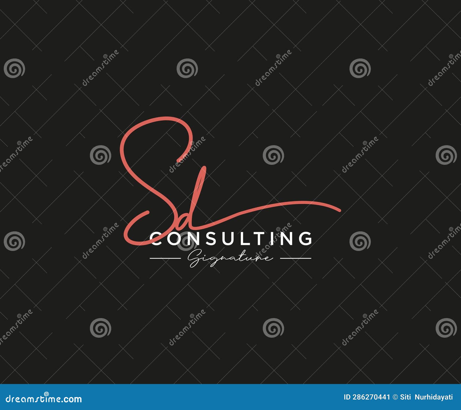 Initial SD Signature Logo Collection Template Vector. Hand Drawn ...