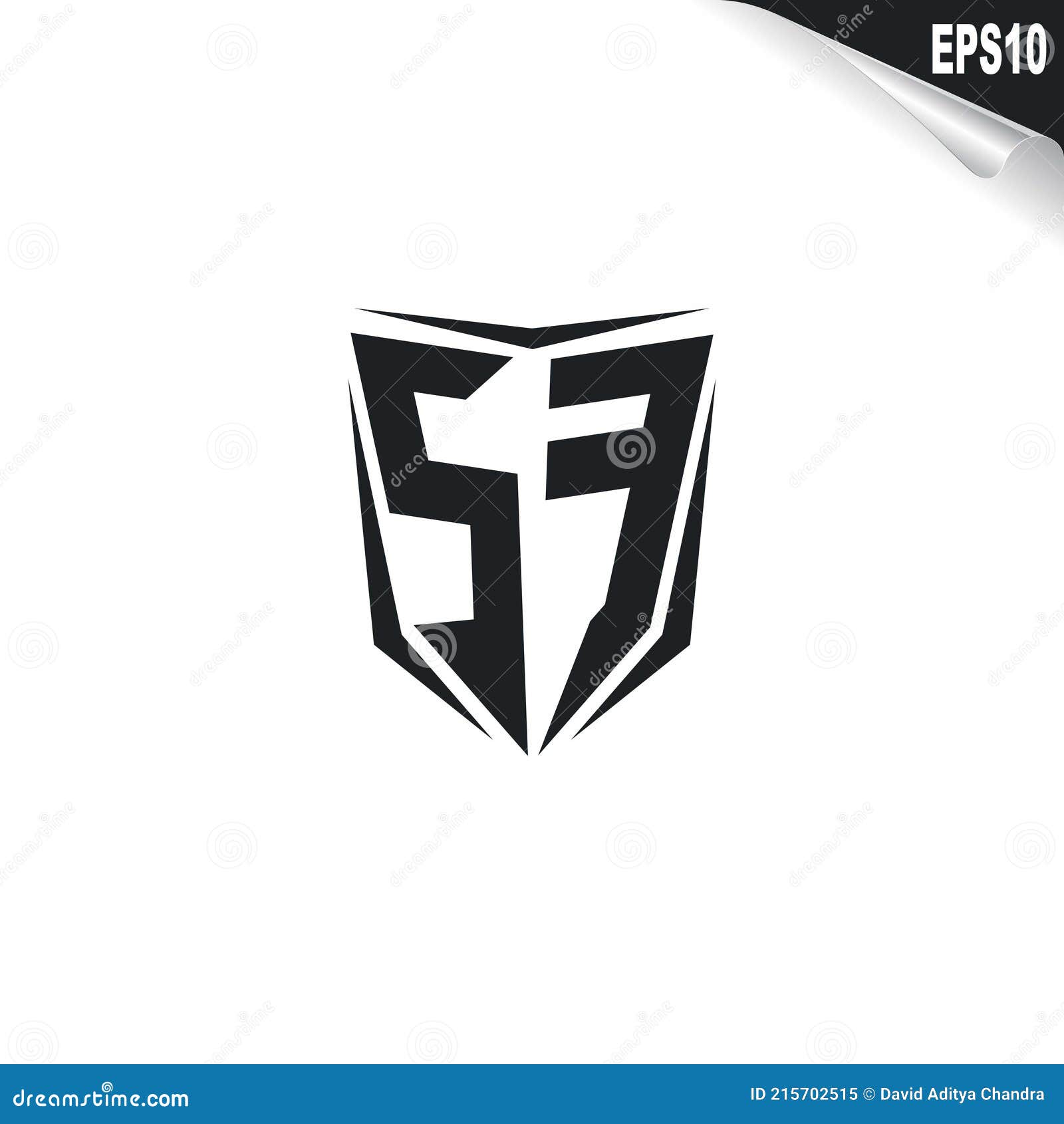 Initial SF Logo Design with Shield Style, Logo Business Branding Stock ...