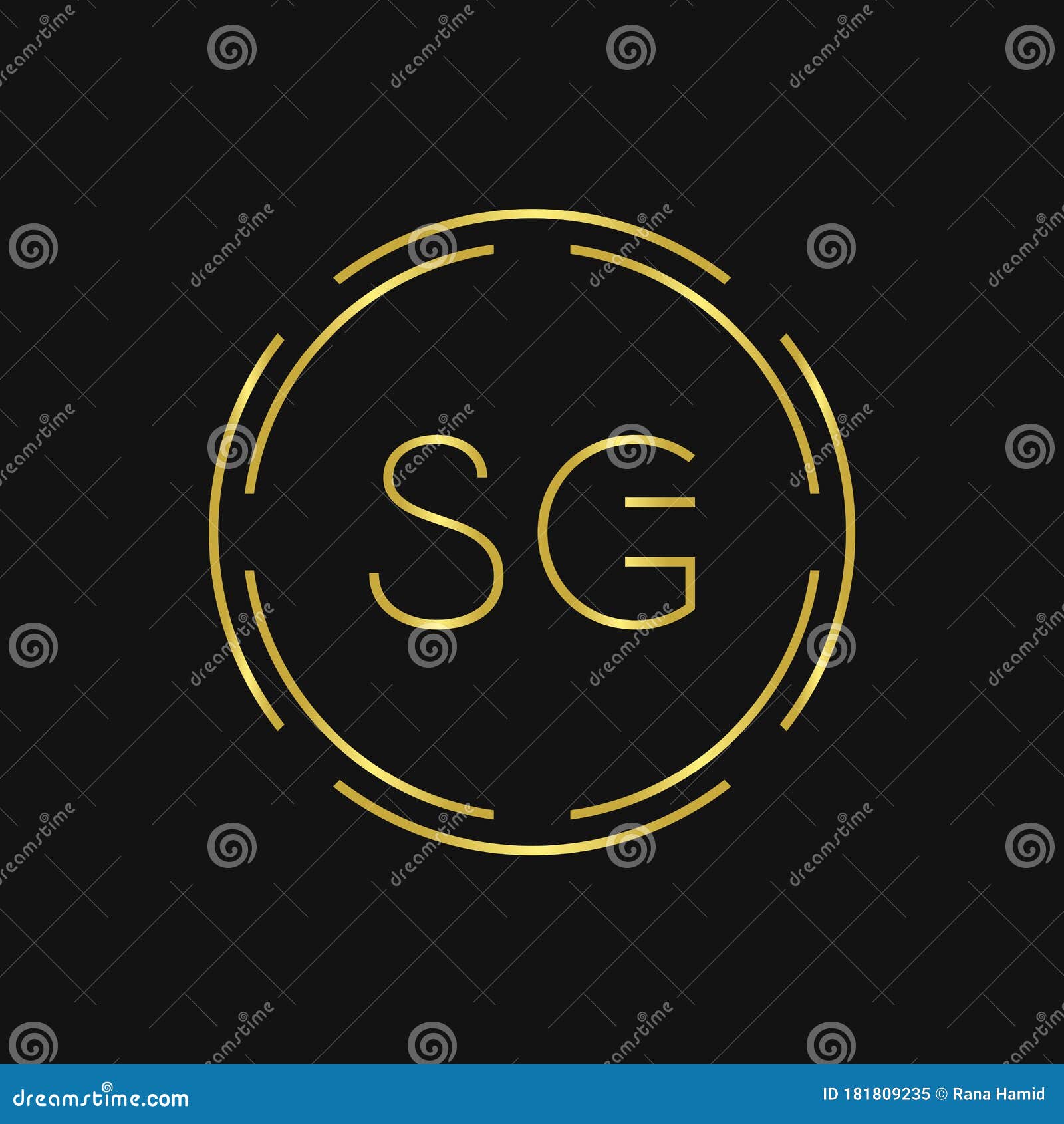 Initial SG Logo Design Creative Typography Vector Template. Digital ...