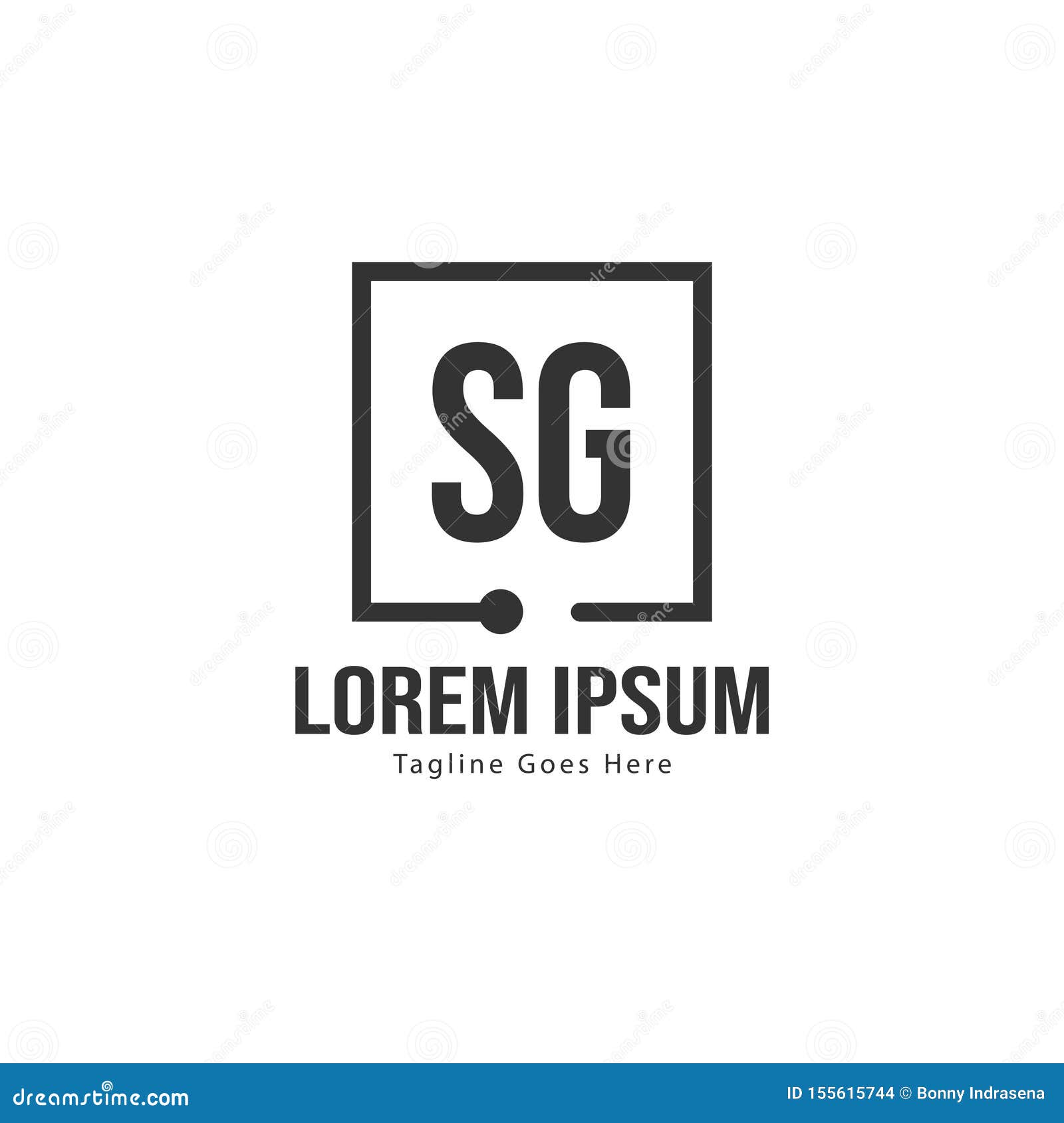 Initial SG Logo Template with Modern Frame. Minimalist SG Letter Logo ...
