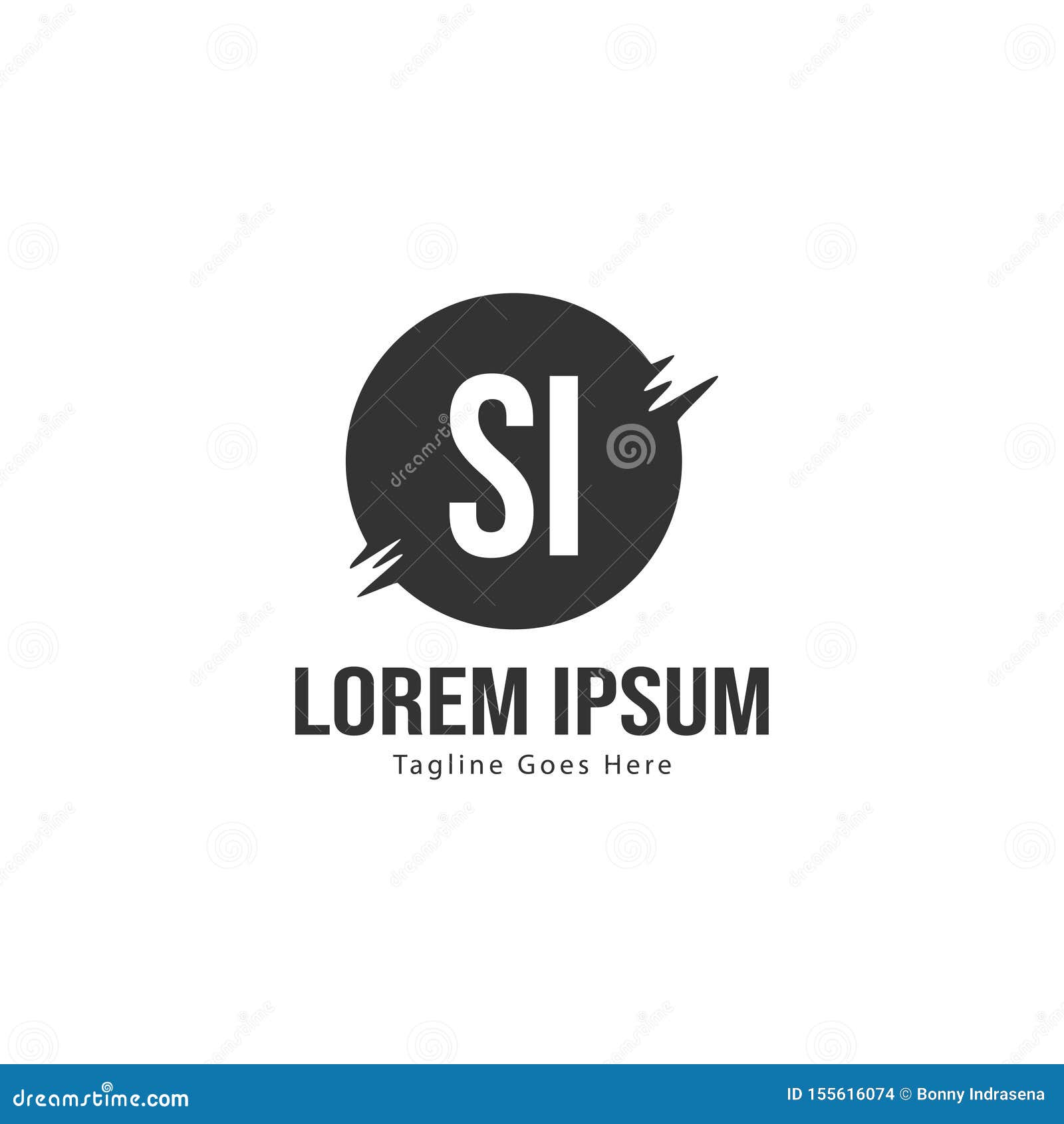Initial SI Logo Template with Modern Frame. Minimalist SI Letter Logo ...