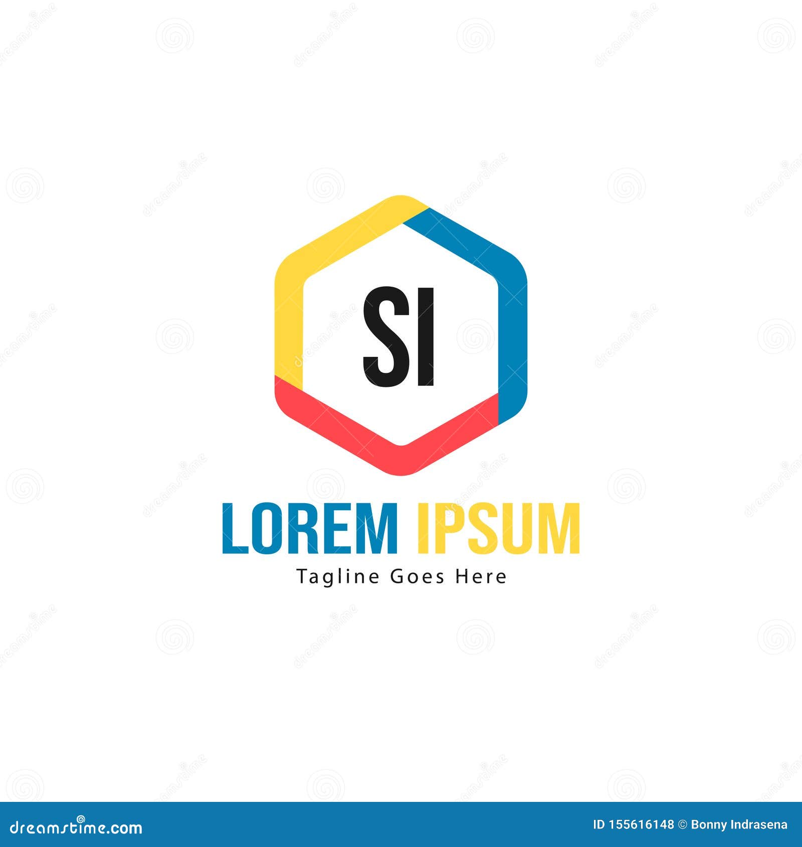 Initial SI Logo Template with Modern Frame. Minimalist SI Letter Logo ...