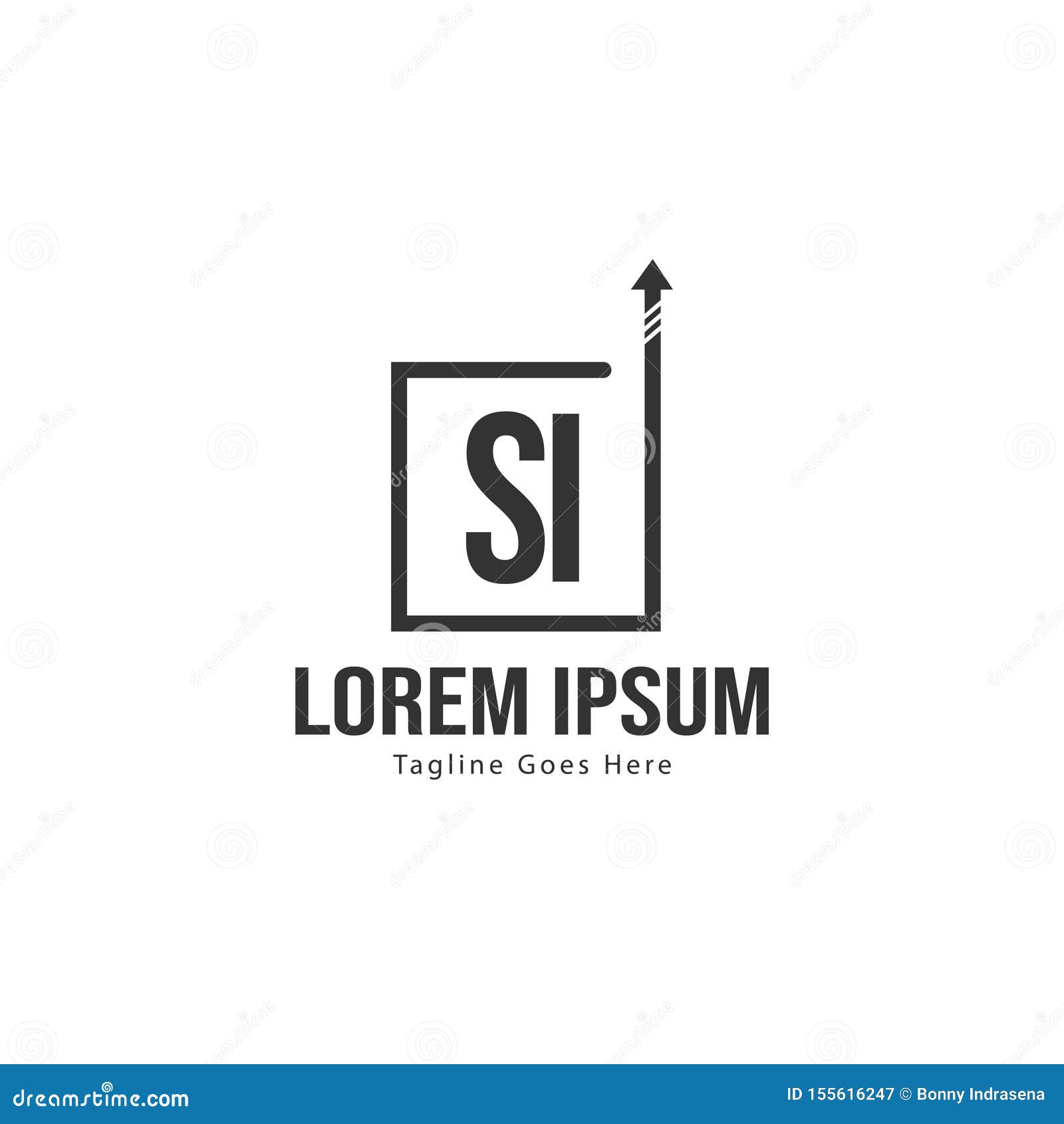 Initial SI Logo Template with Modern Frame. Minimalist SI Letter Logo ...