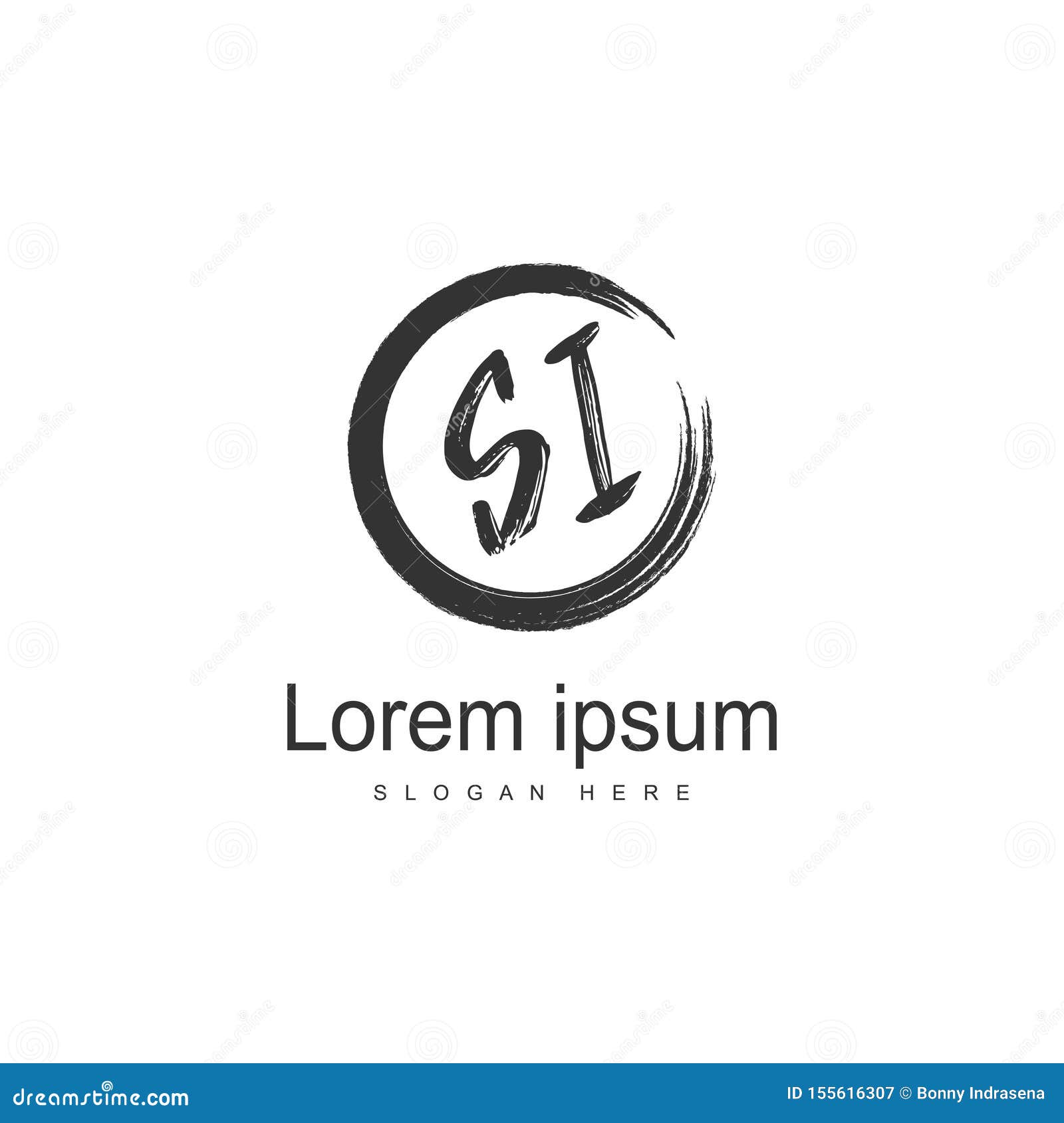 Initial SI Logo Template with Modern Frame. Minimalist SI Letter Logo ...