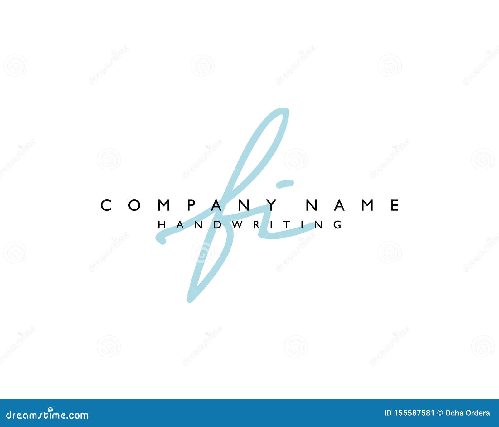 Initial FI Signature Handwriting Template Stock Illustration ...
