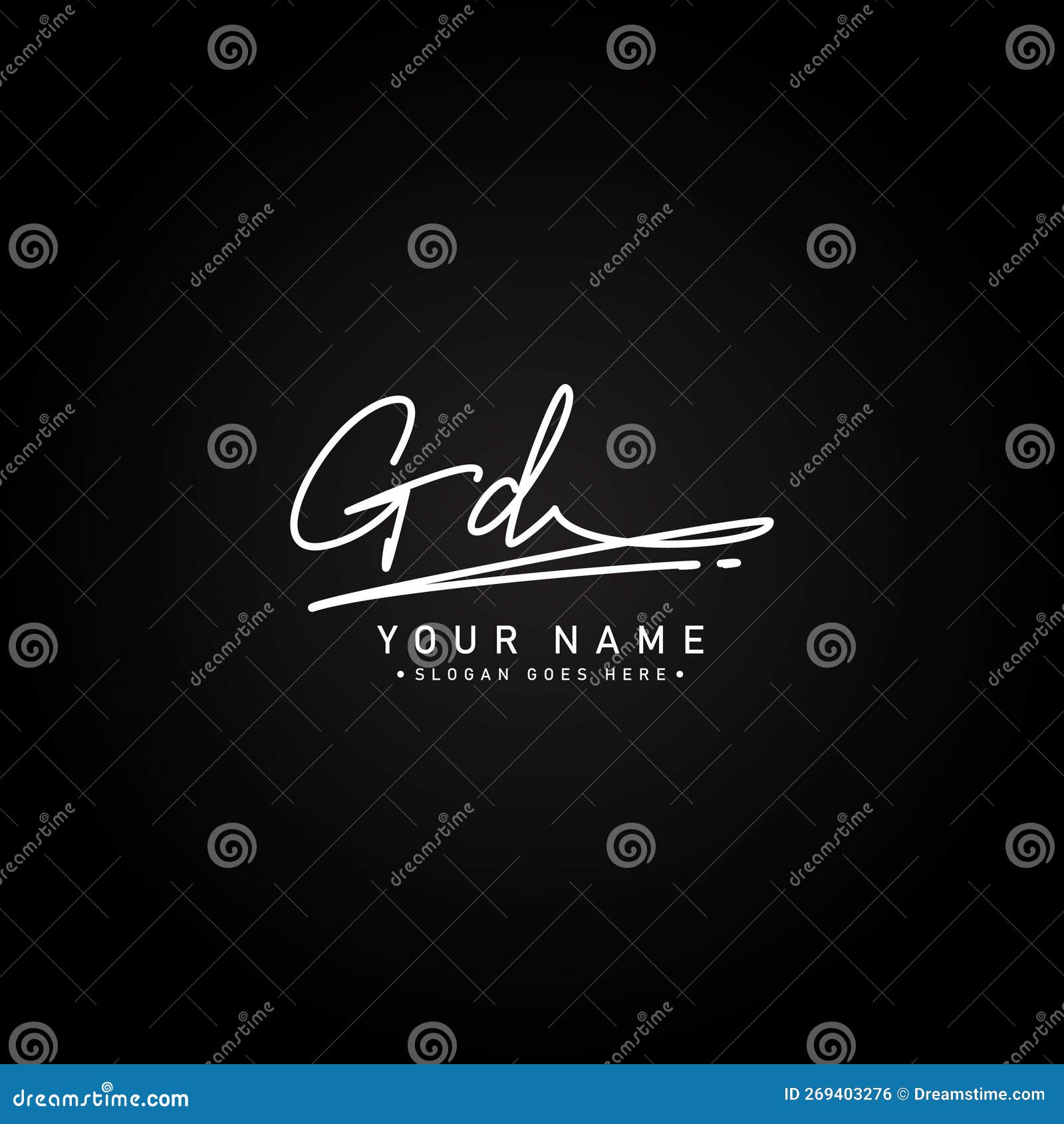 Initial Signature Logo for Letter GD - Vector Logo Template in ...