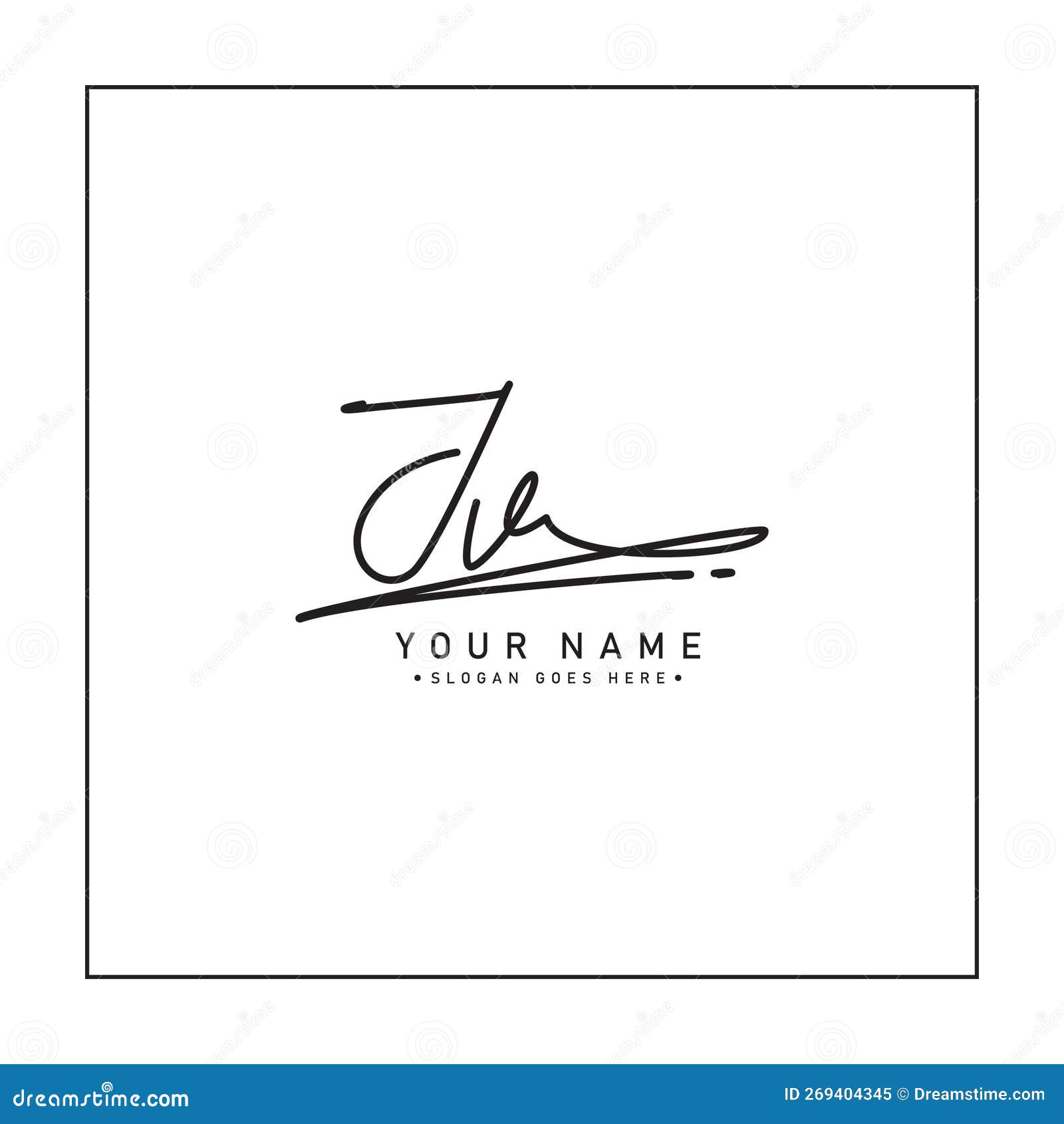 Initial Signature Logo for Letter JV - Vector Logo Template in ...