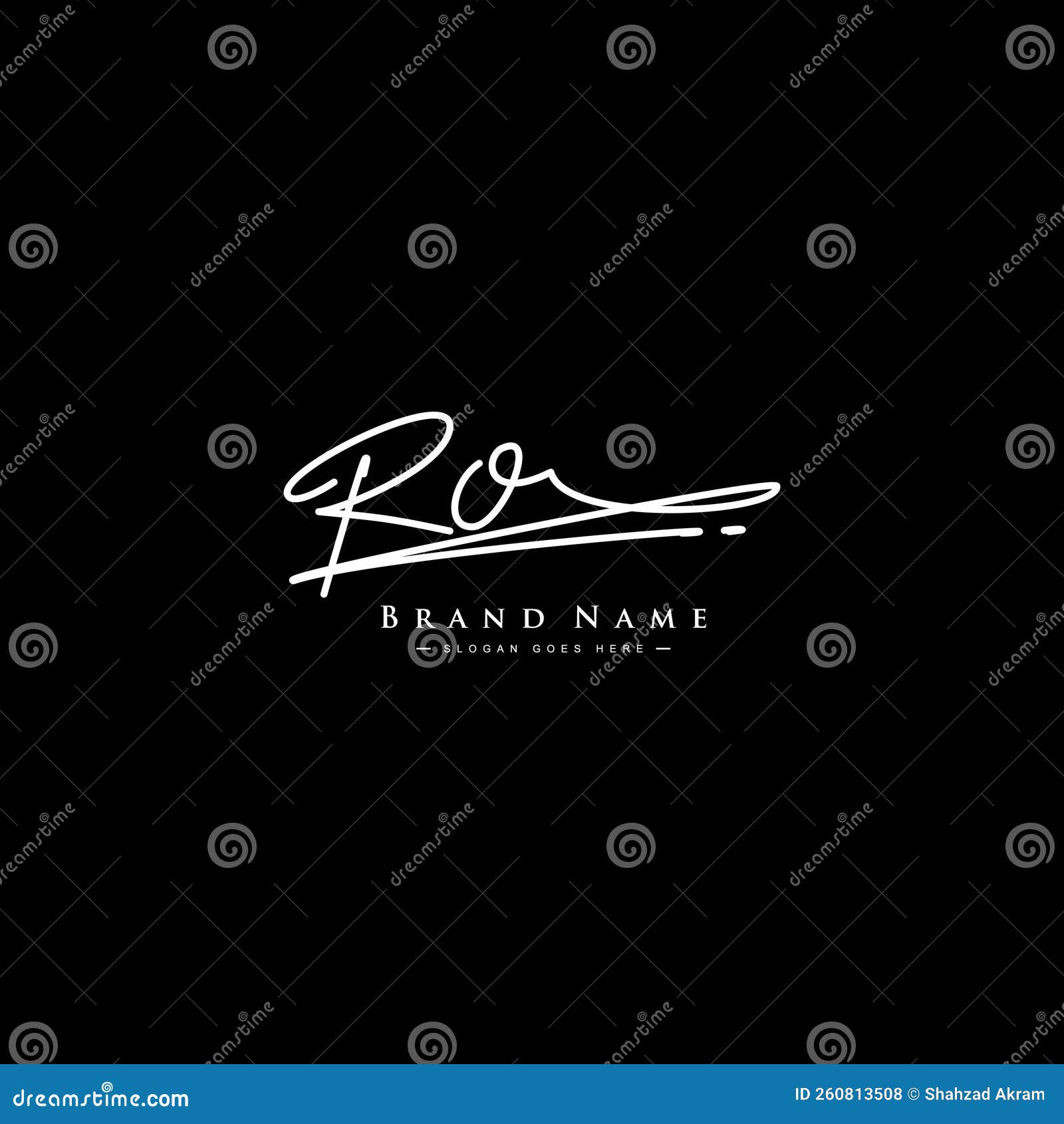 Initial Signature Logo for Letter RO - Vector Logo Template in ...