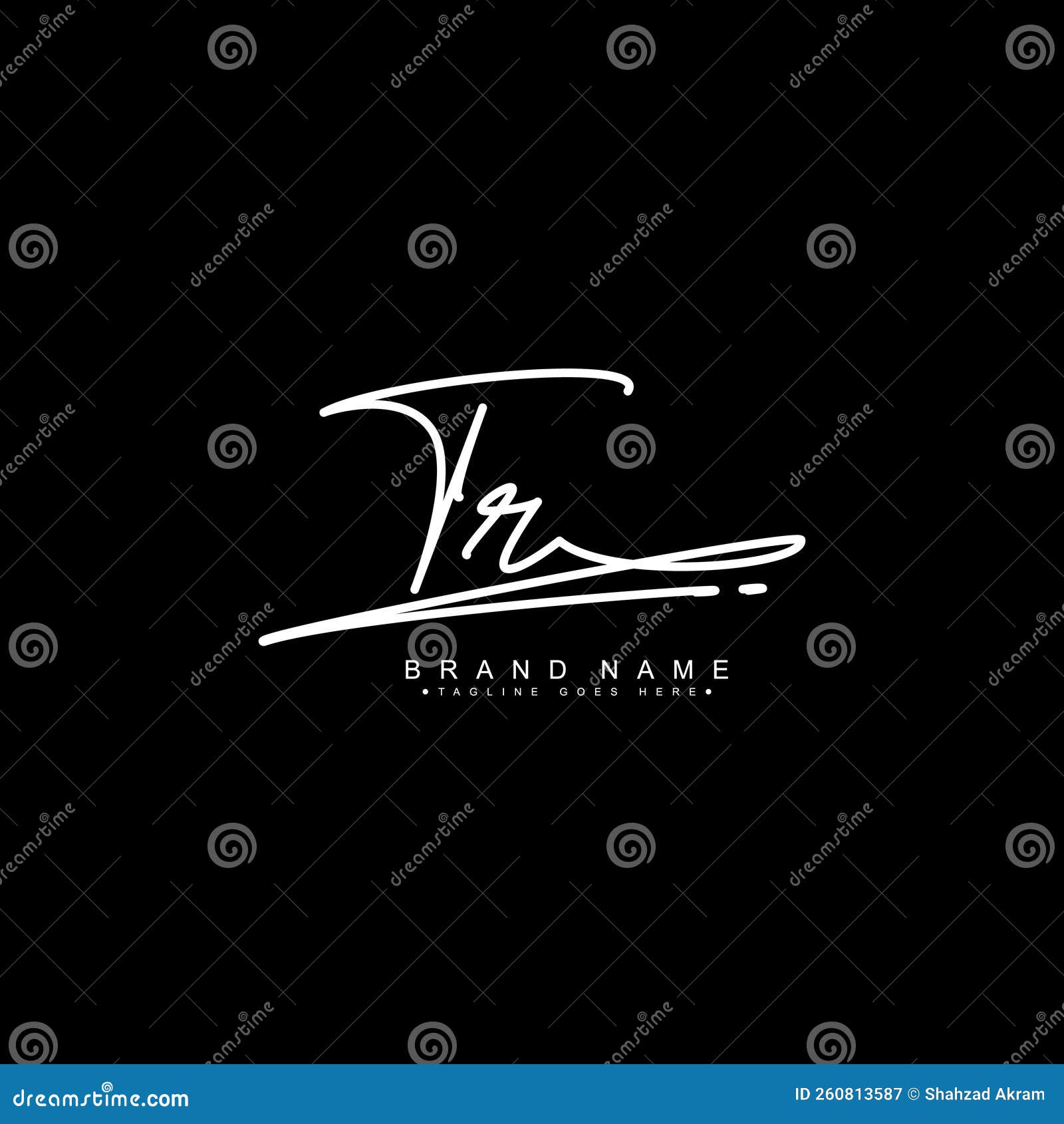 Initial Signature Logo for Letter TR - Vector Logo Template in ...