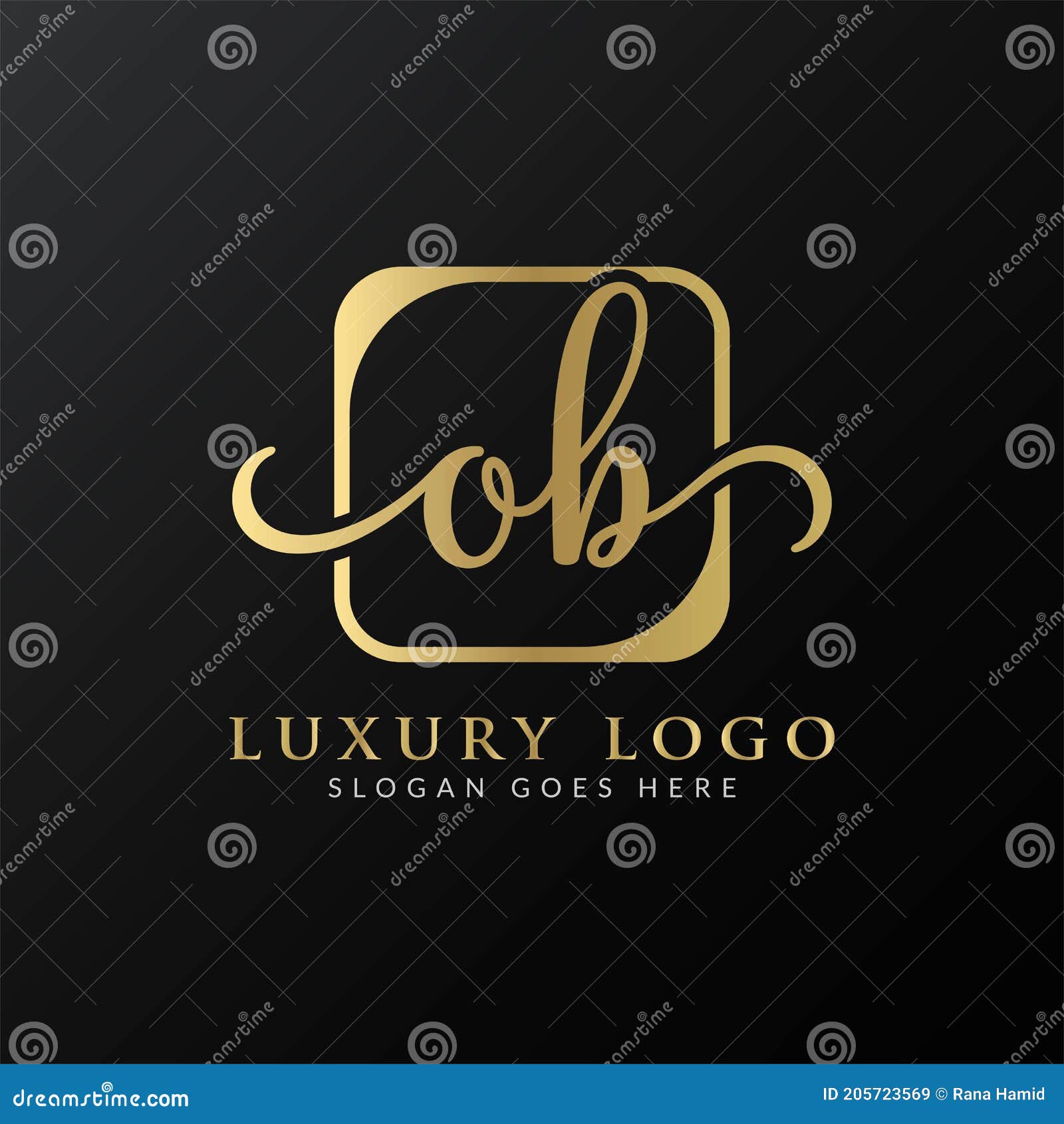 Initial Simple Letter OB Logo Design Vector Template. Abstract Luxury ...