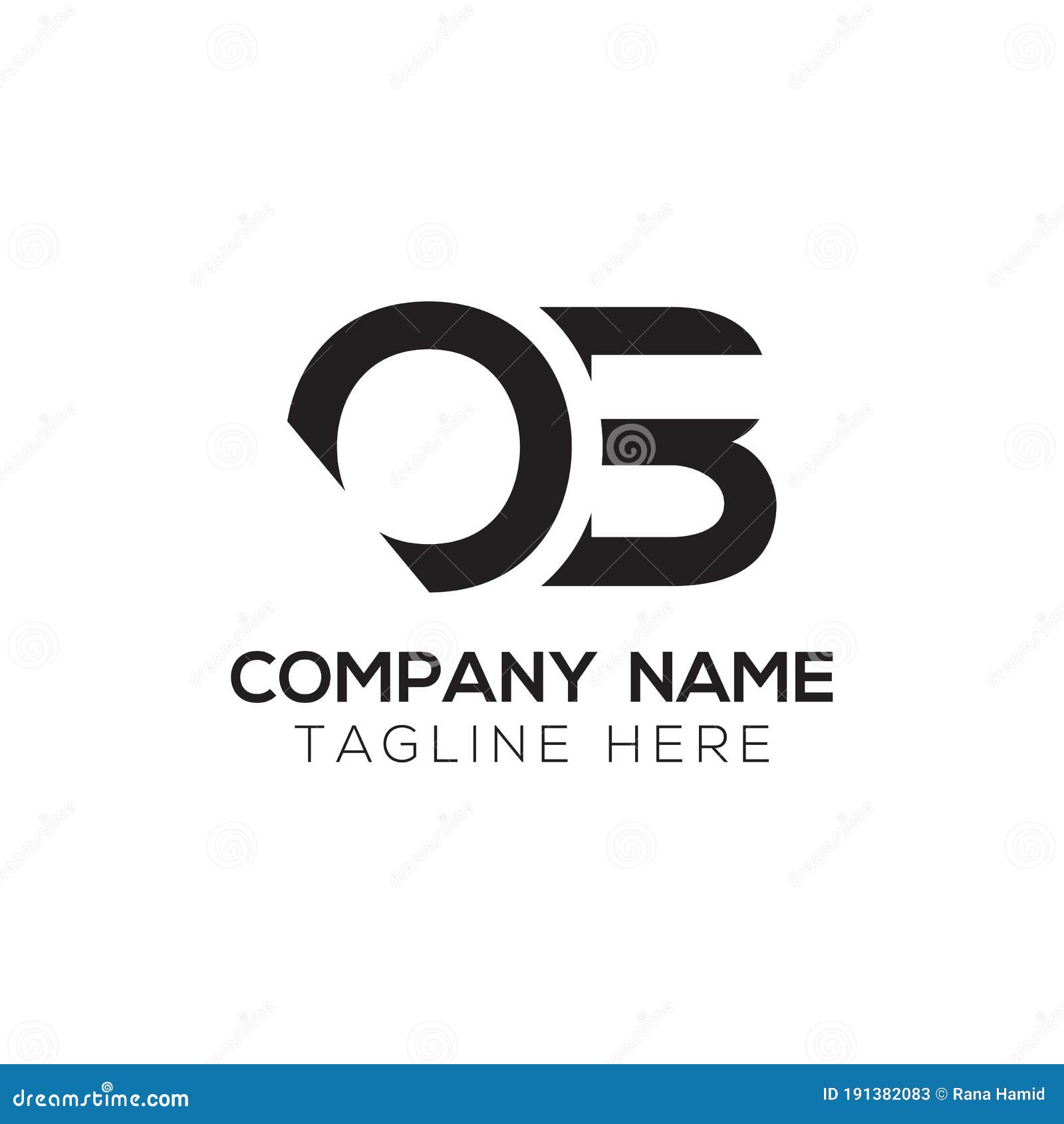 Initial Simple Letter OB Logo Design Vector Template. Abstract Minimal ...