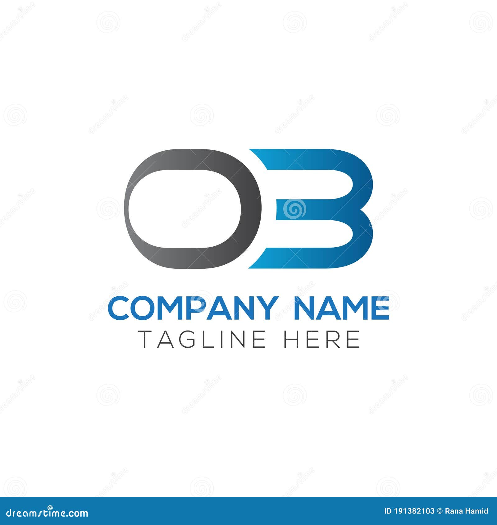 Initial Simple Letter OB Logo Design Vector Template. Abstract Minimal ...