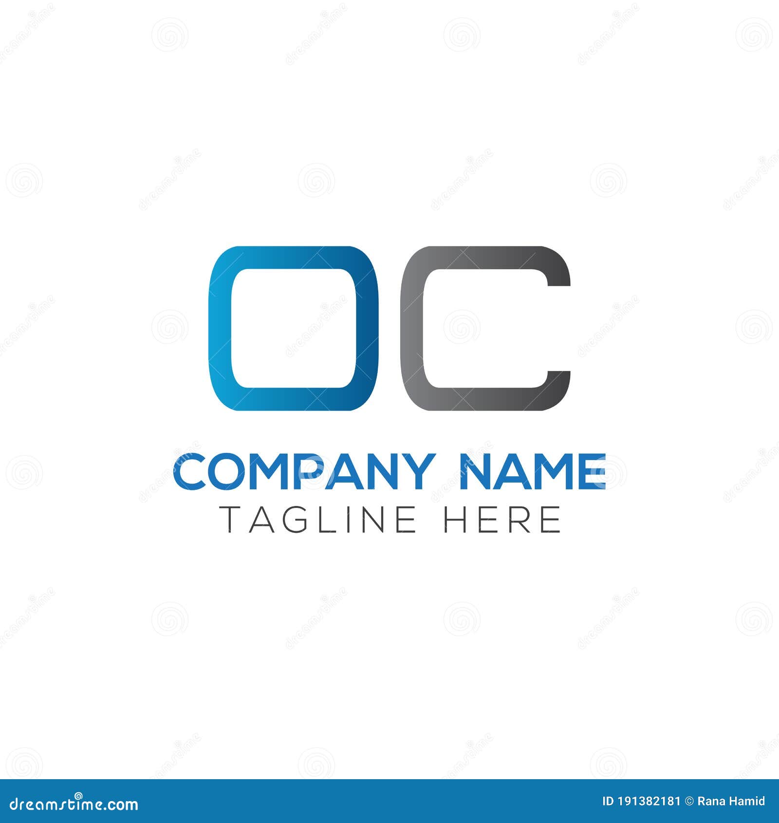 Initial Simple Letter OC Logo Design Vector Template. Abstract Minimal ...