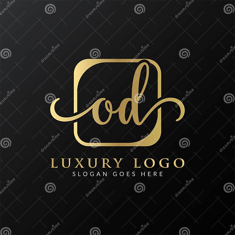 Initial Simple Letter OD Logo Design Vector Template. Abstract Luxury ...
