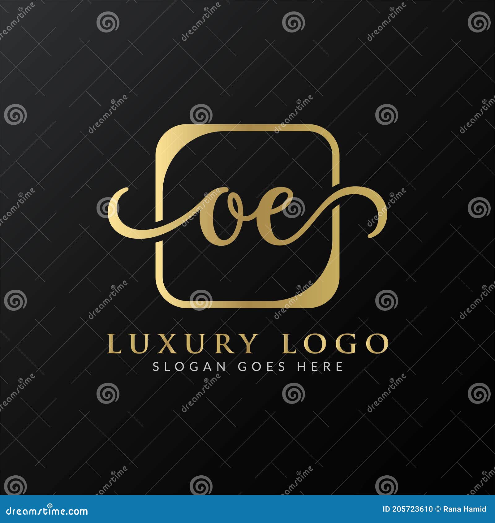 Initial Simple Letter OE Logo Design Vector Template. Abstract Luxury ...