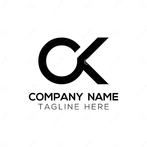 Initial Simple Letter OK Logo Design Vector Template. Abstract Minimal ...