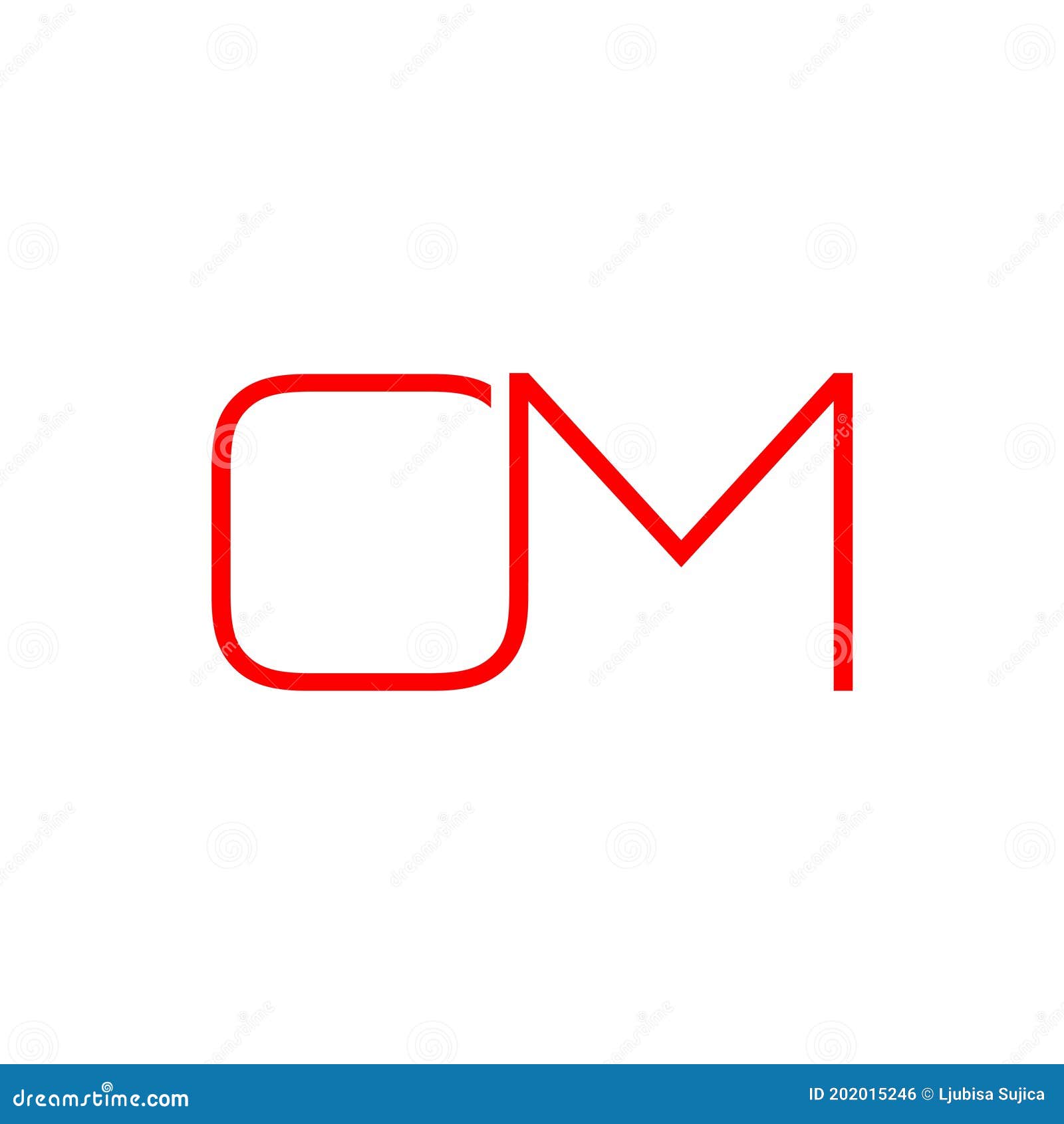 Initial Simple Letter OM Logo Design Isolated on White Background Stock ...