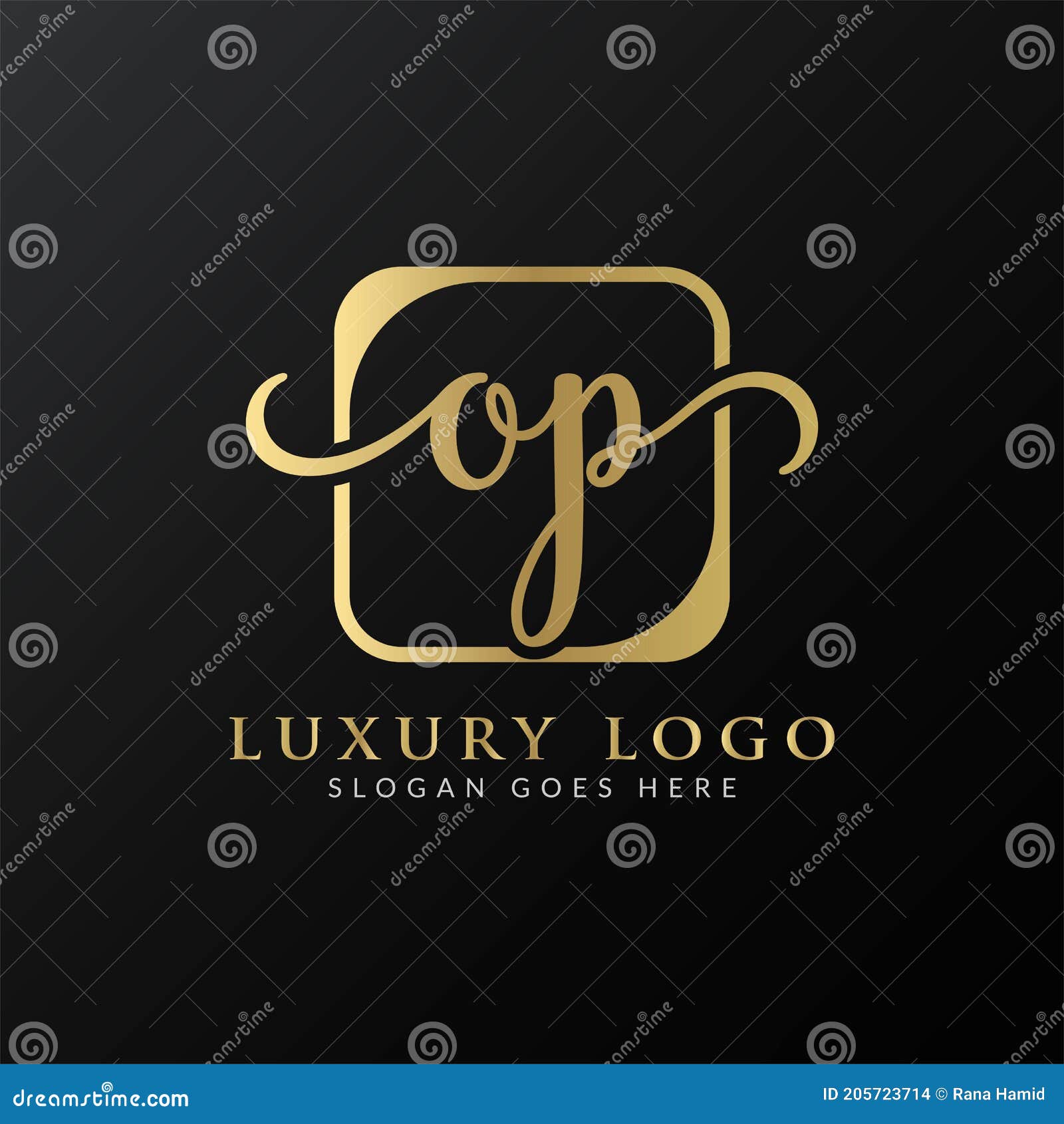 Initial Simple Letter OP Logo Design Vector Template. Abstract Luxury ...