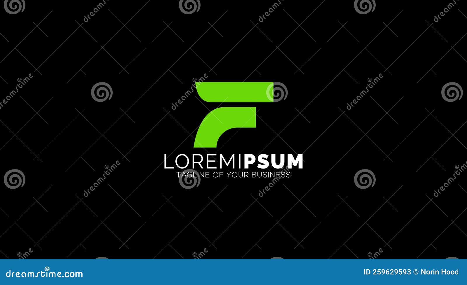 Initial Single F Letter Logo Design Template Vector Stock Illustration ...
