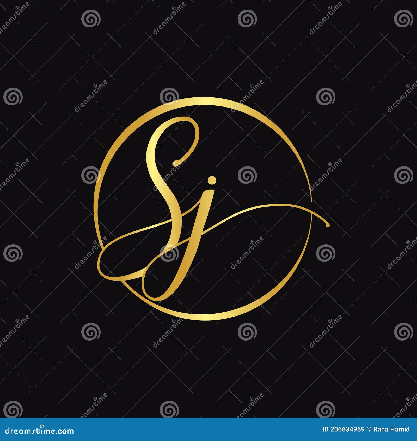 Initial SJ Letter Logo Design Vector Template. Abstract Script Letter ...