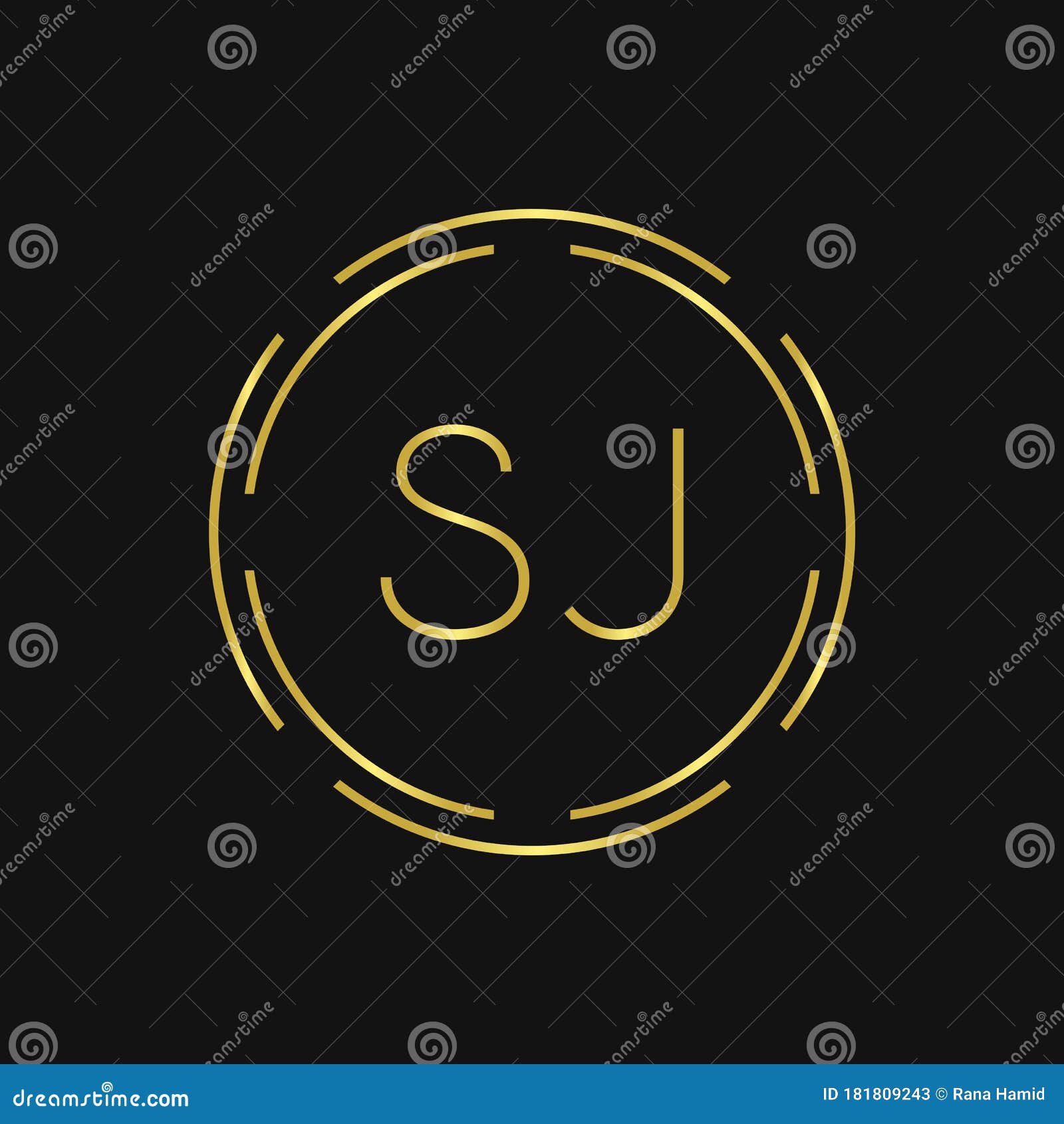 Initial SJ Logo Design Creative Typography Vector Template. Digital ...