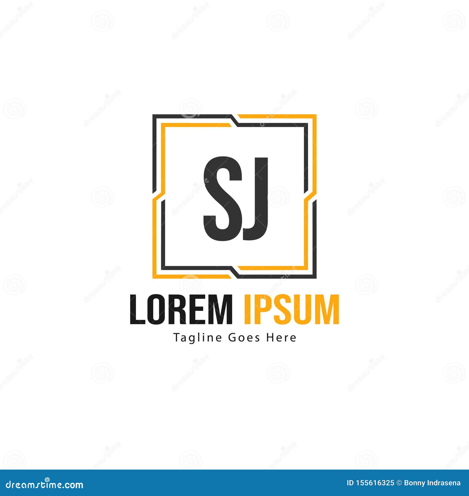 Initial SJ Logo Template with Modern Frame. Minimalist SJ Letter Logo ...