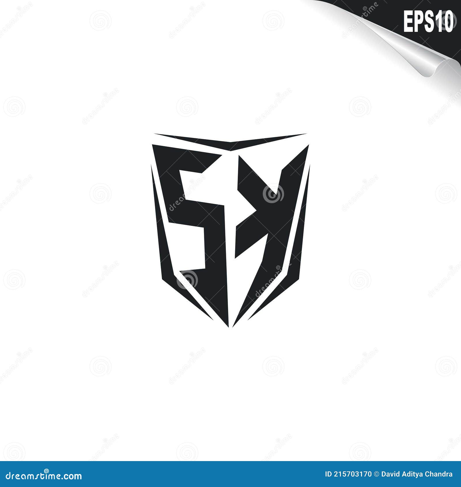 Initial SK Logo Design with Shield Style, Logo Business Branding Stock ...