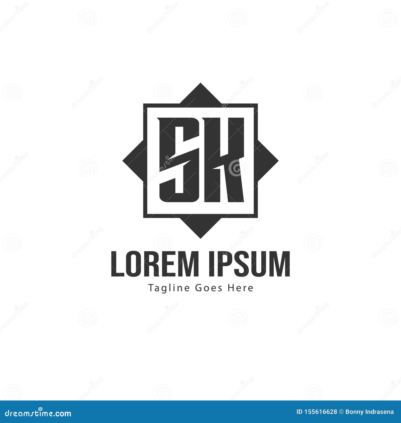 Initial SK Logo Template with Modern Frame. Minimalist SK Letter Logo ...