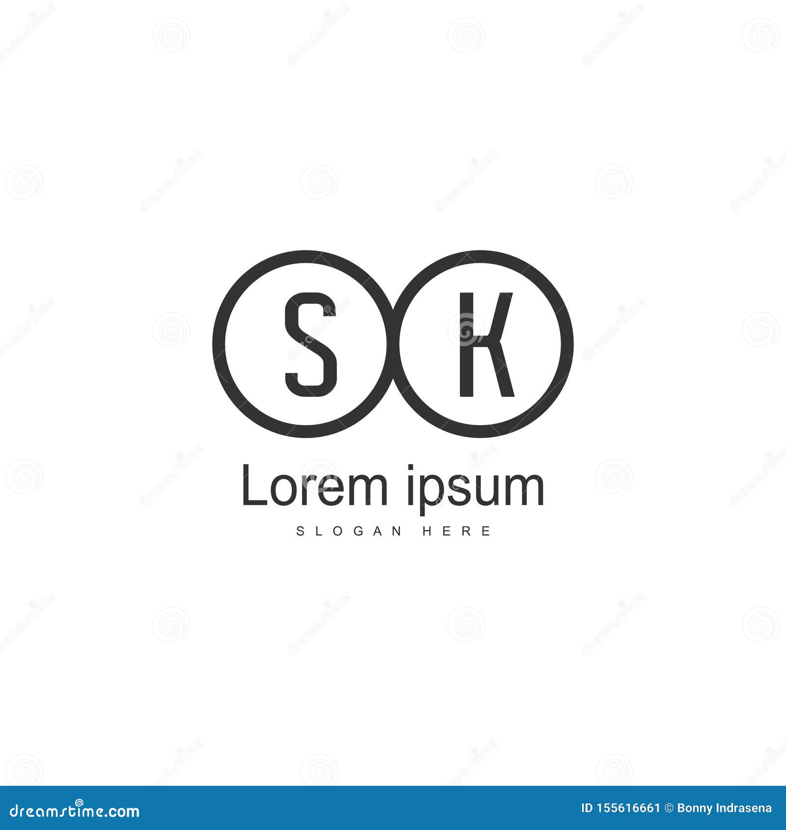 Initial SK Logo Template with Modern Frame. Minimalist SK Letter Logo ...