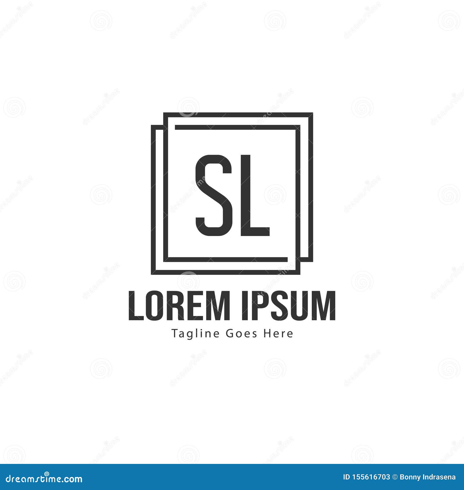 Initial SL Logo Template with Modern Frame. Minimalist SL Letter Logo ...