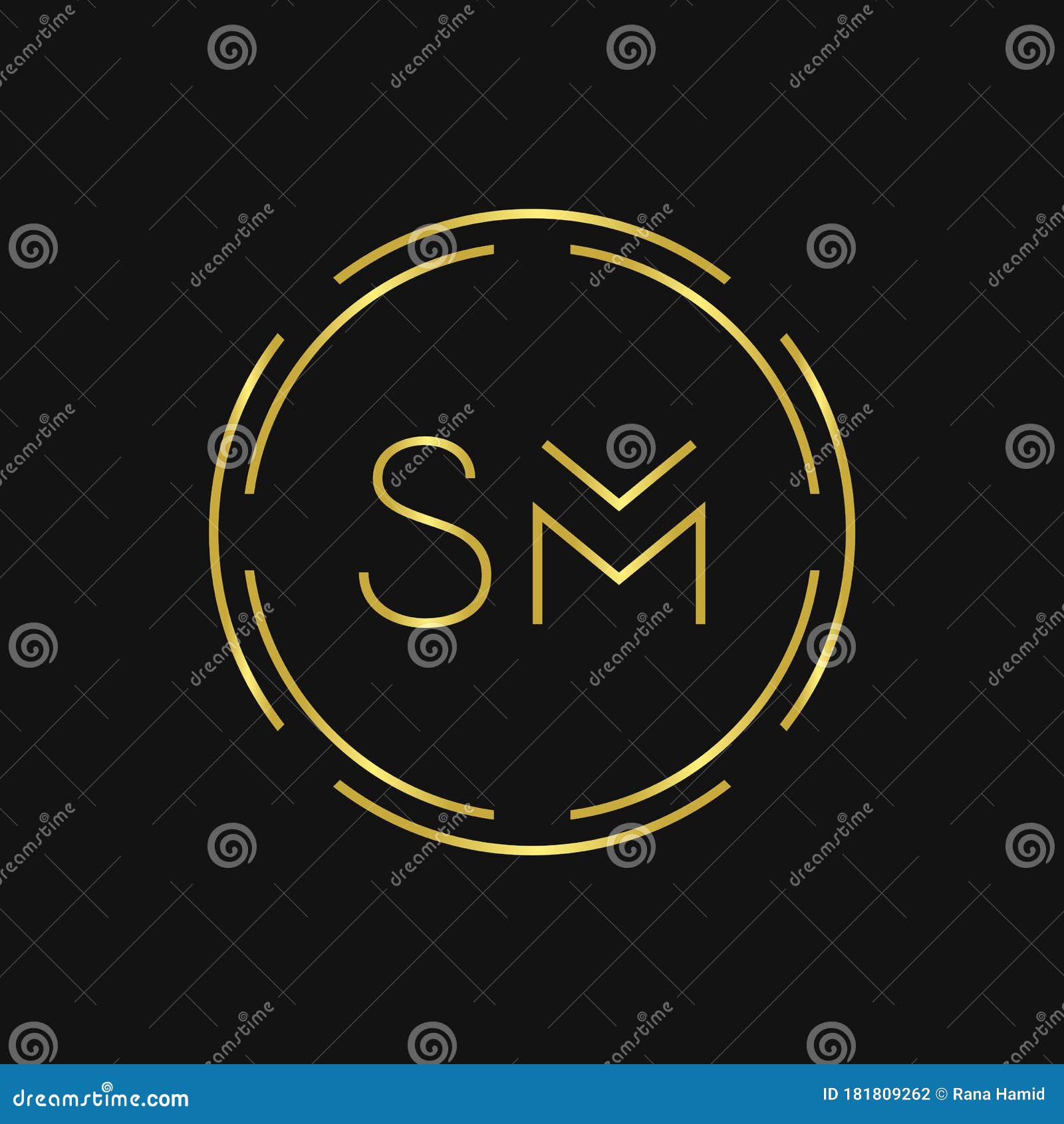 Initial SM Logo Design Creative Typography Vector Template. Digital ...