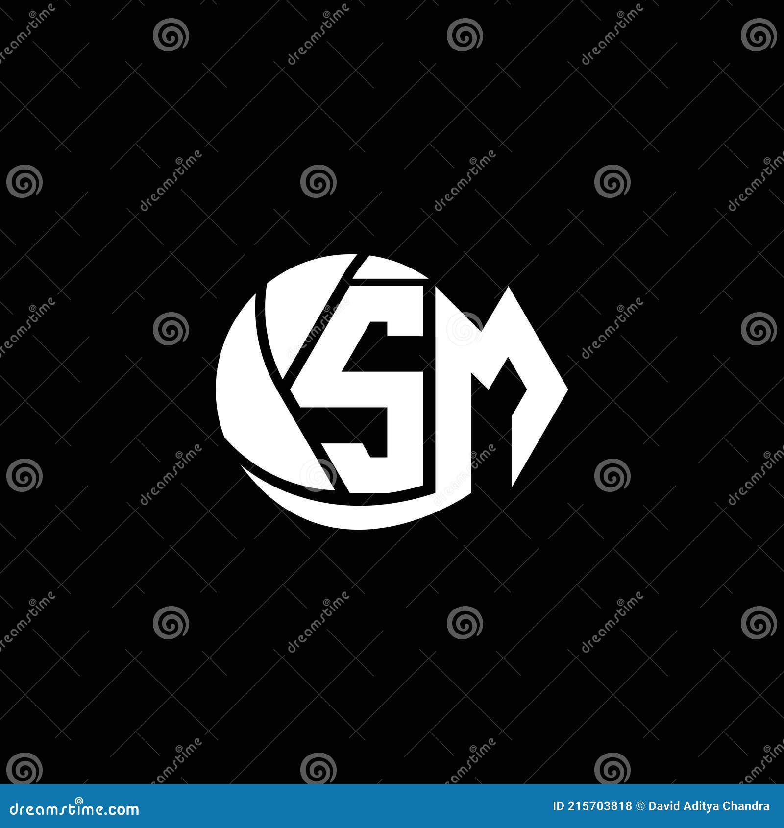 Initial SM Logo Design Geometric and Circle Style, Logo Business ...