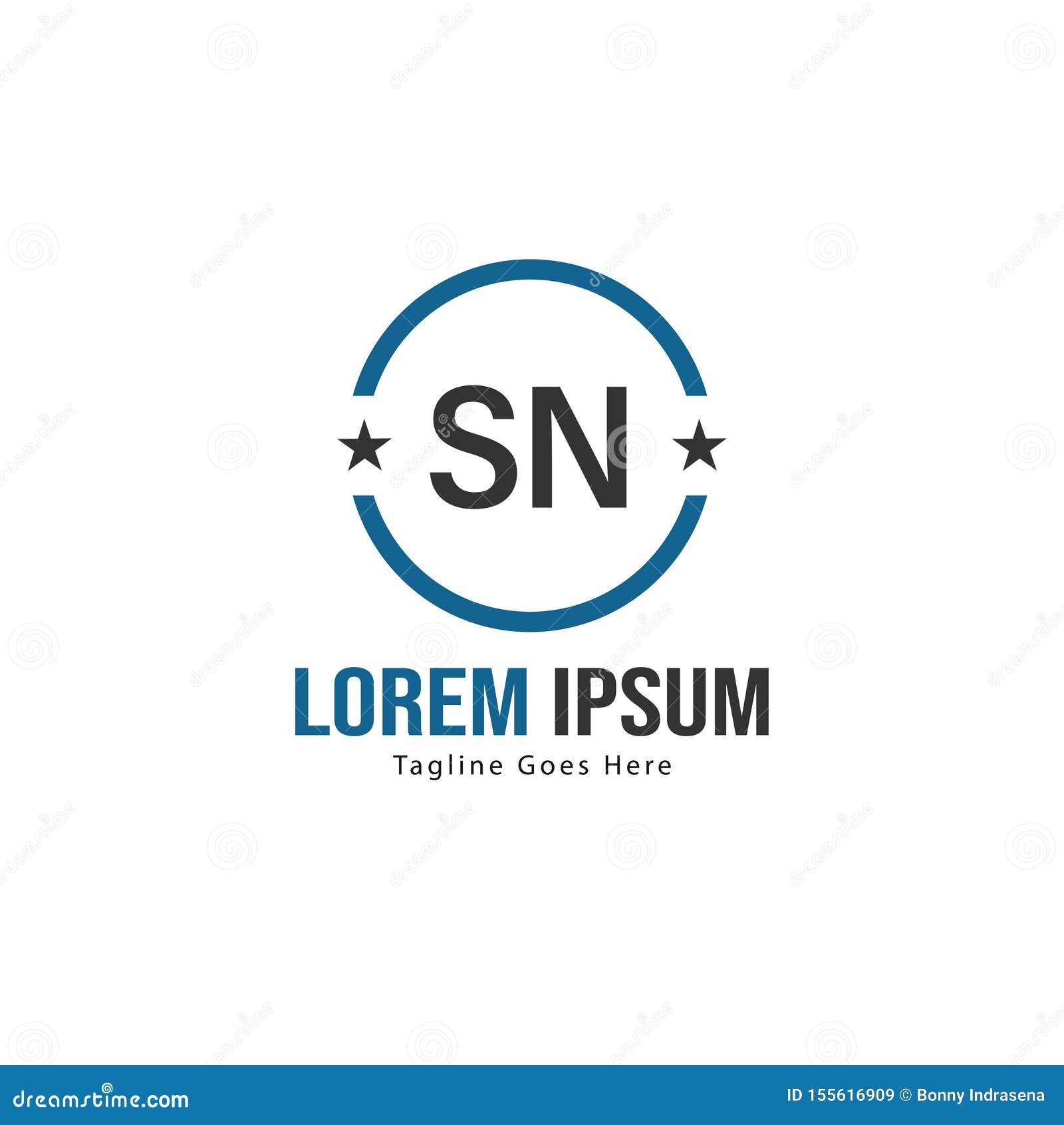 Initial SN Logo Template with Modern Frame. Minimalist SN Letter Logo ...