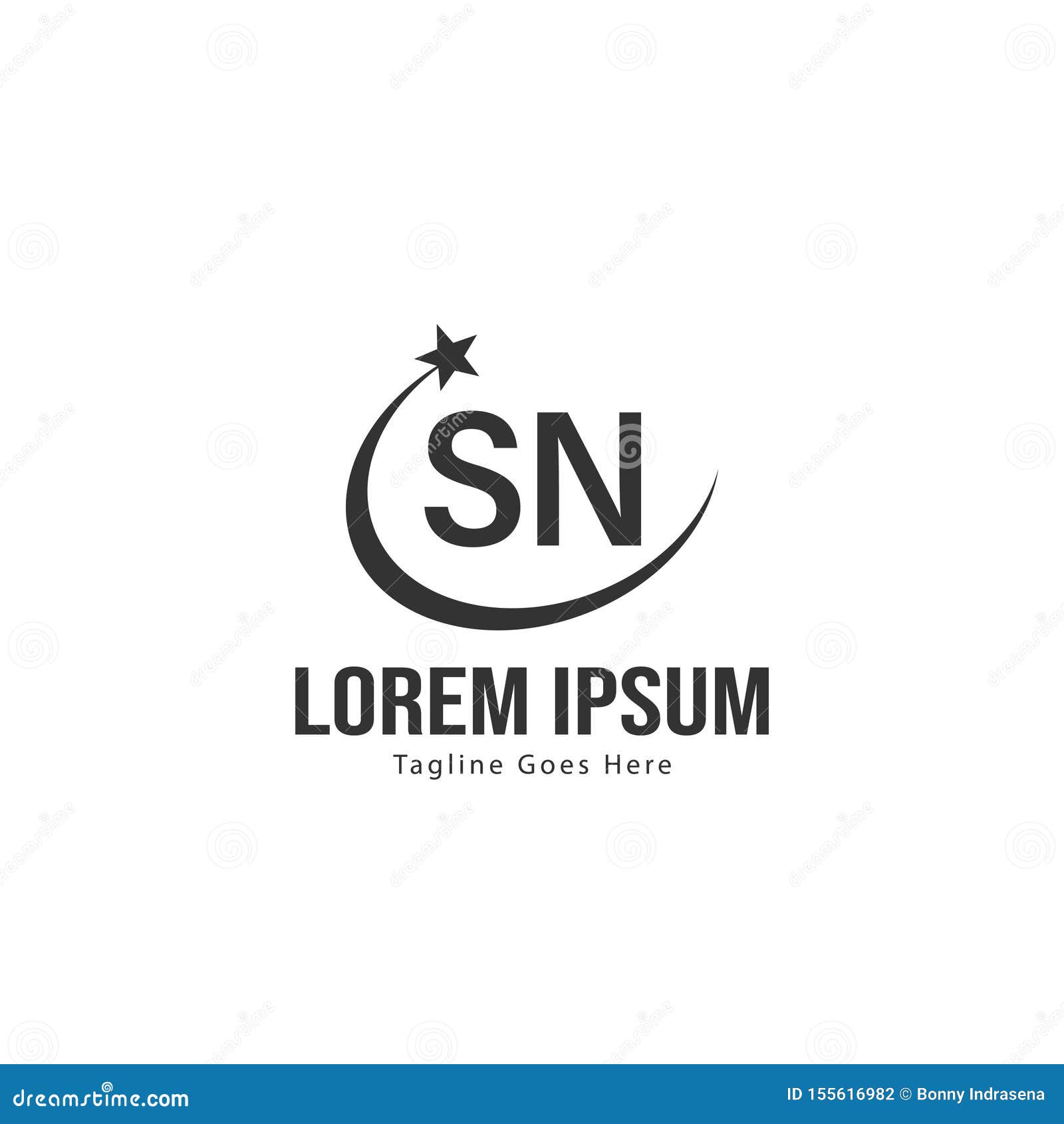 Initial SN Logo Template with Modern Frame. Minimalist SN Letter Logo ...