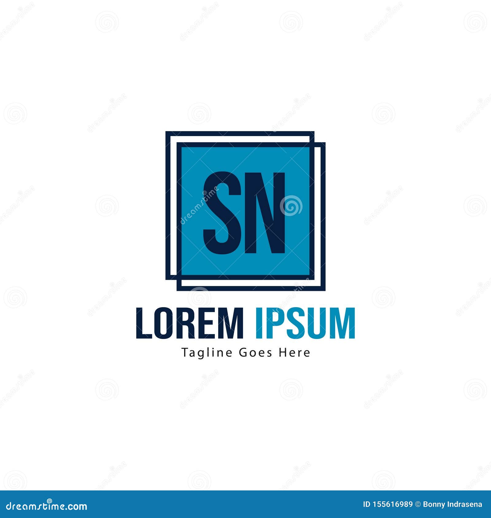 Initial SN Logo Template with Modern Frame. Minimalist SN Letter Logo ...