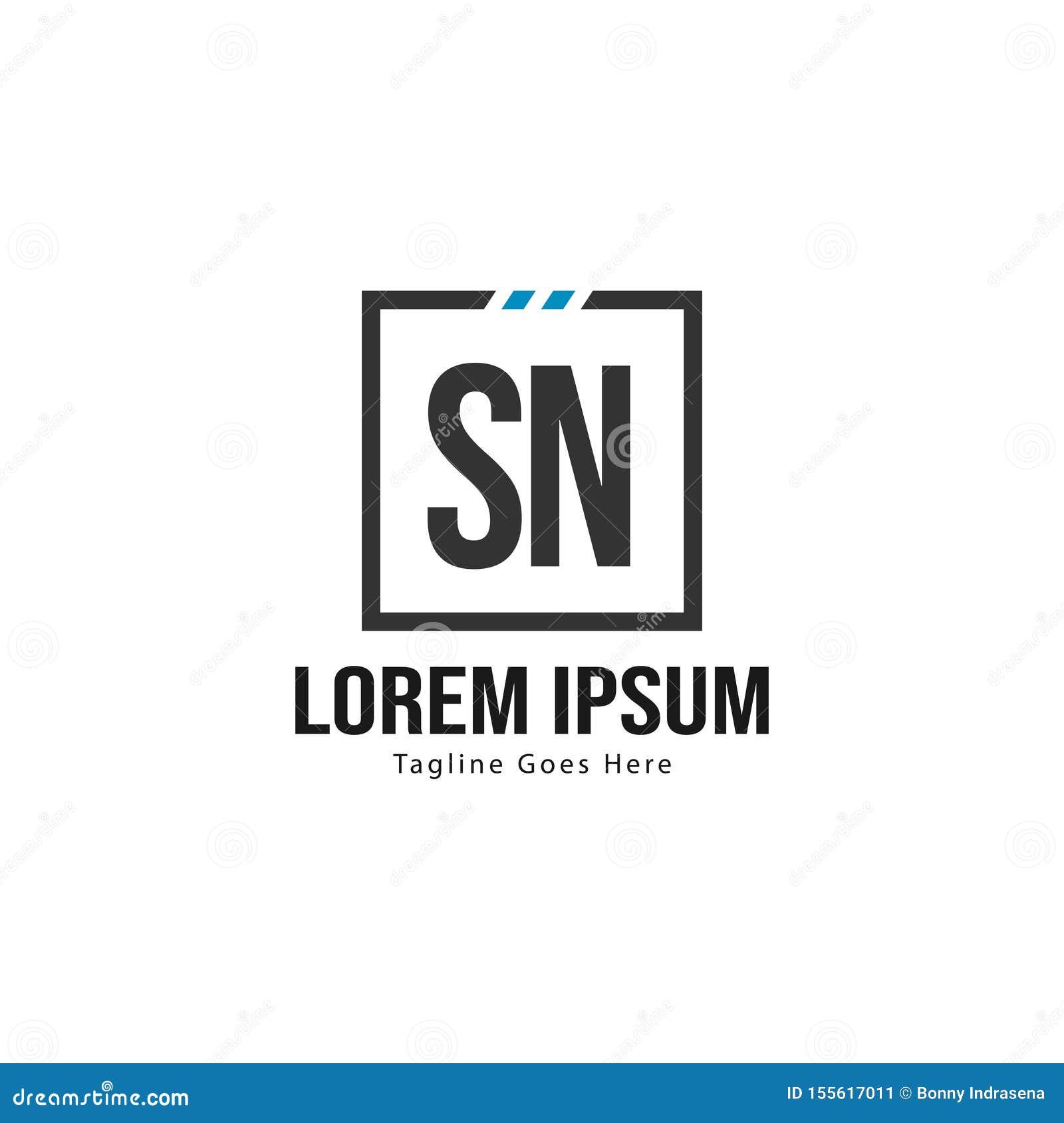 Initial SN Logo Template with Modern Frame. Minimalist SN Letter Logo ...