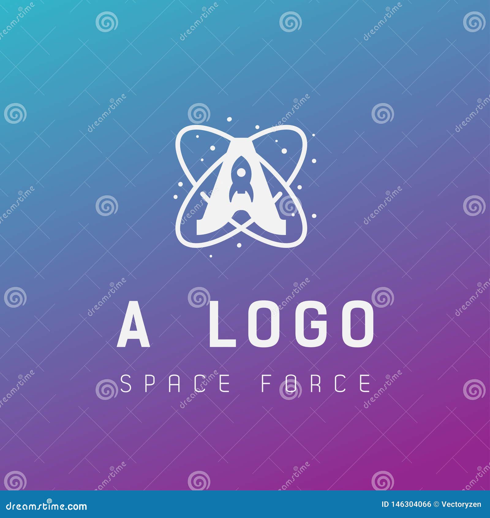 A Initial Space Force Logo Design Galaxy Rocket Vector in Gradient ...