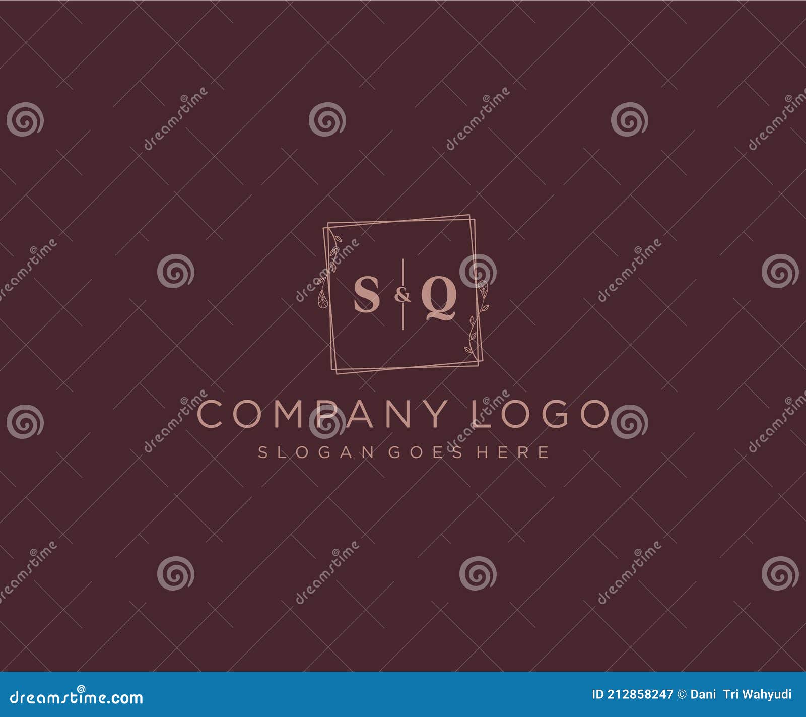 Initial SQ Letters Decorative Luxury Wedding Logo Stock Vector ...