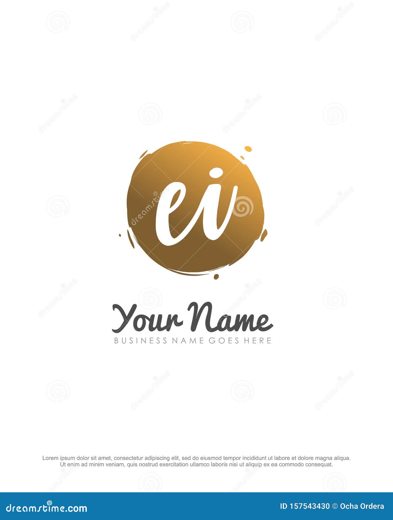 EI Initial Square Logo Template Vector. a Logo Design for Company and ...