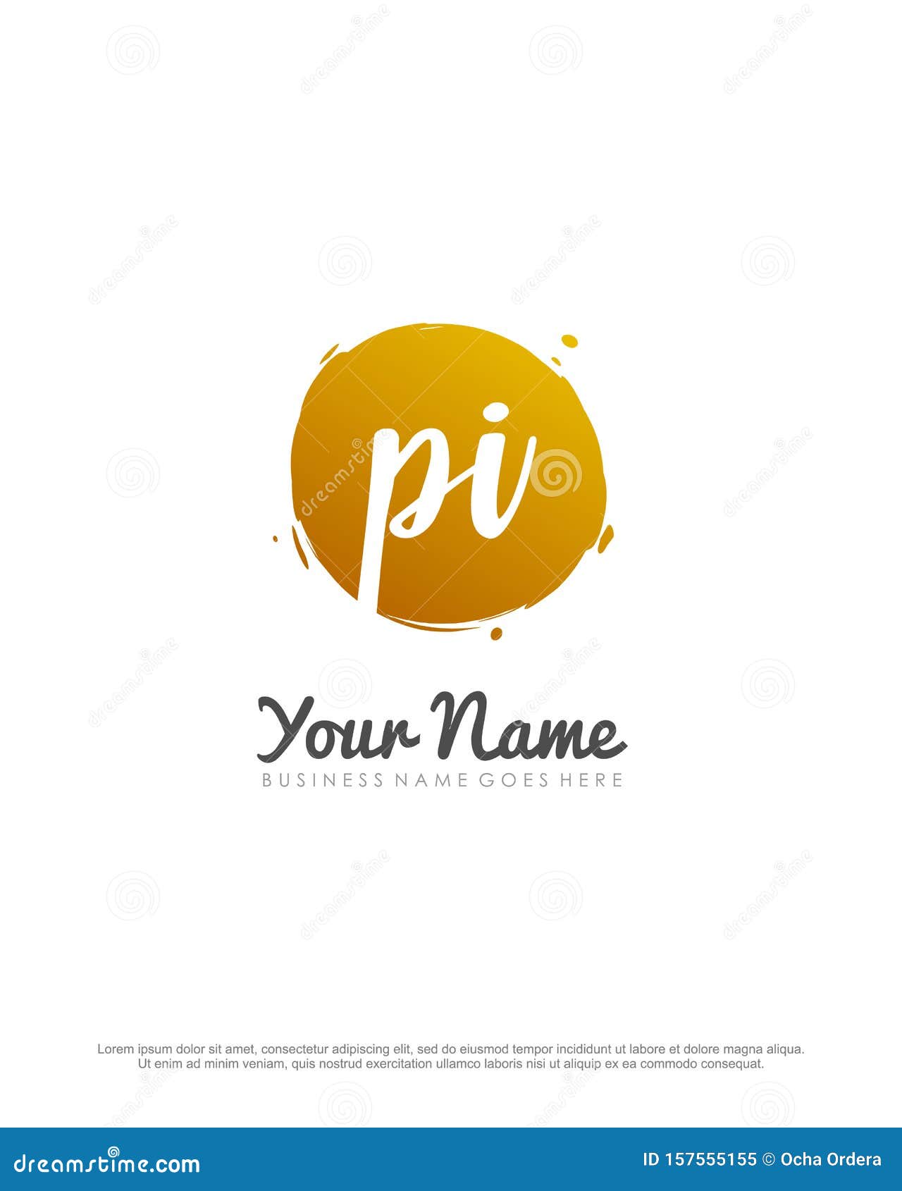 PI Initial Square Logo Template Vector. a Logo Design for Company and ...
