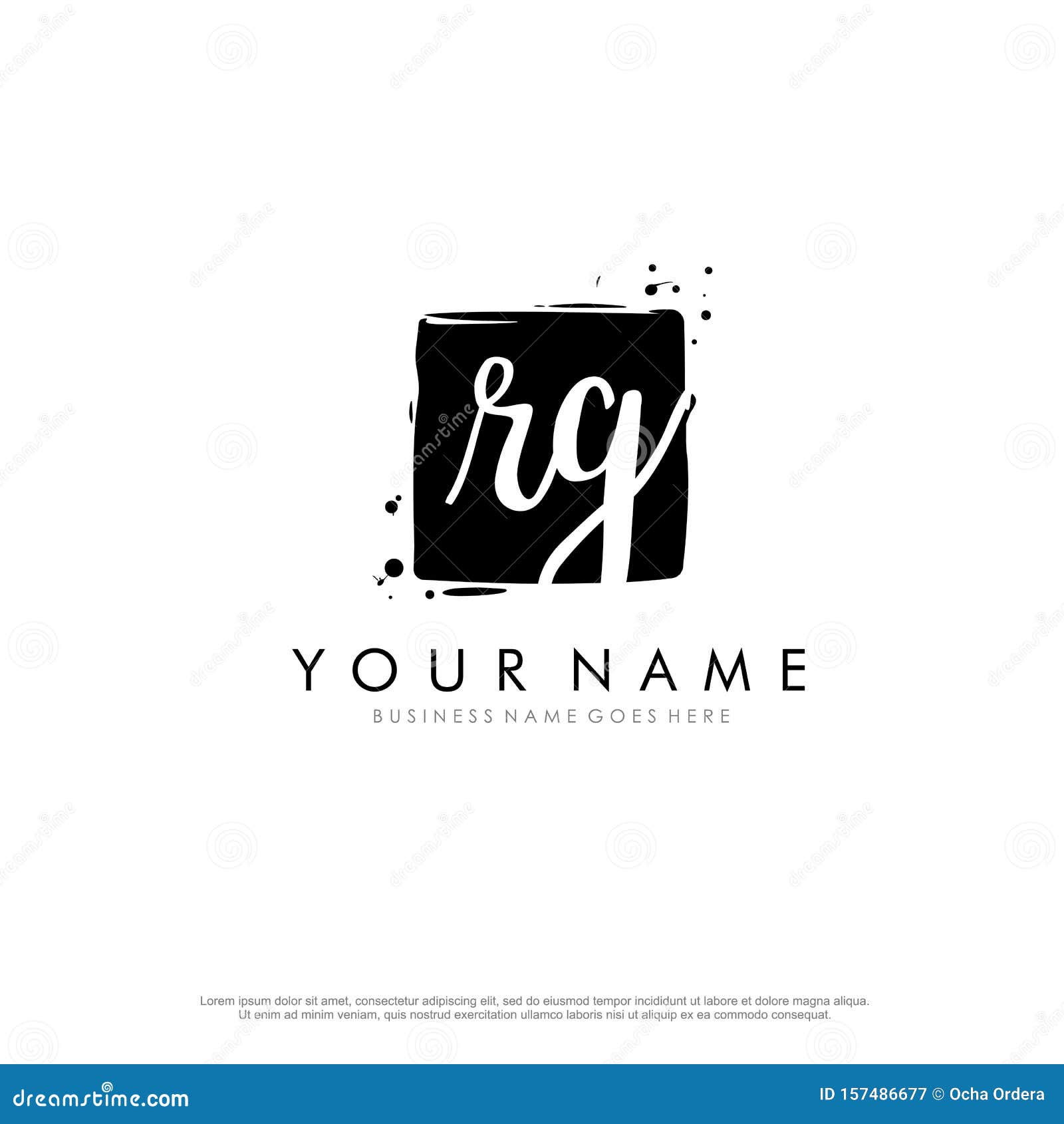 RG Initial Square Logo Template Vector. a Logo Design for Company and ...