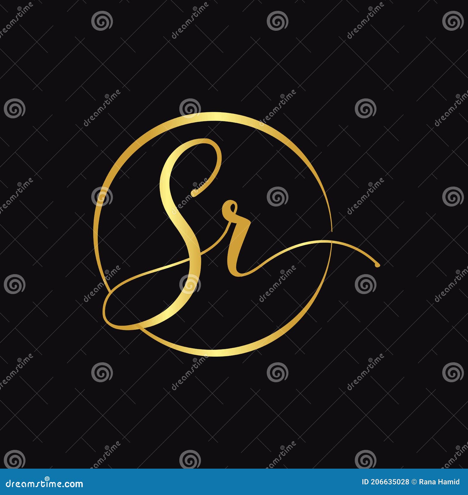 Initial SR Letter Logo Design Vector Template. Abstract Script Letter ...