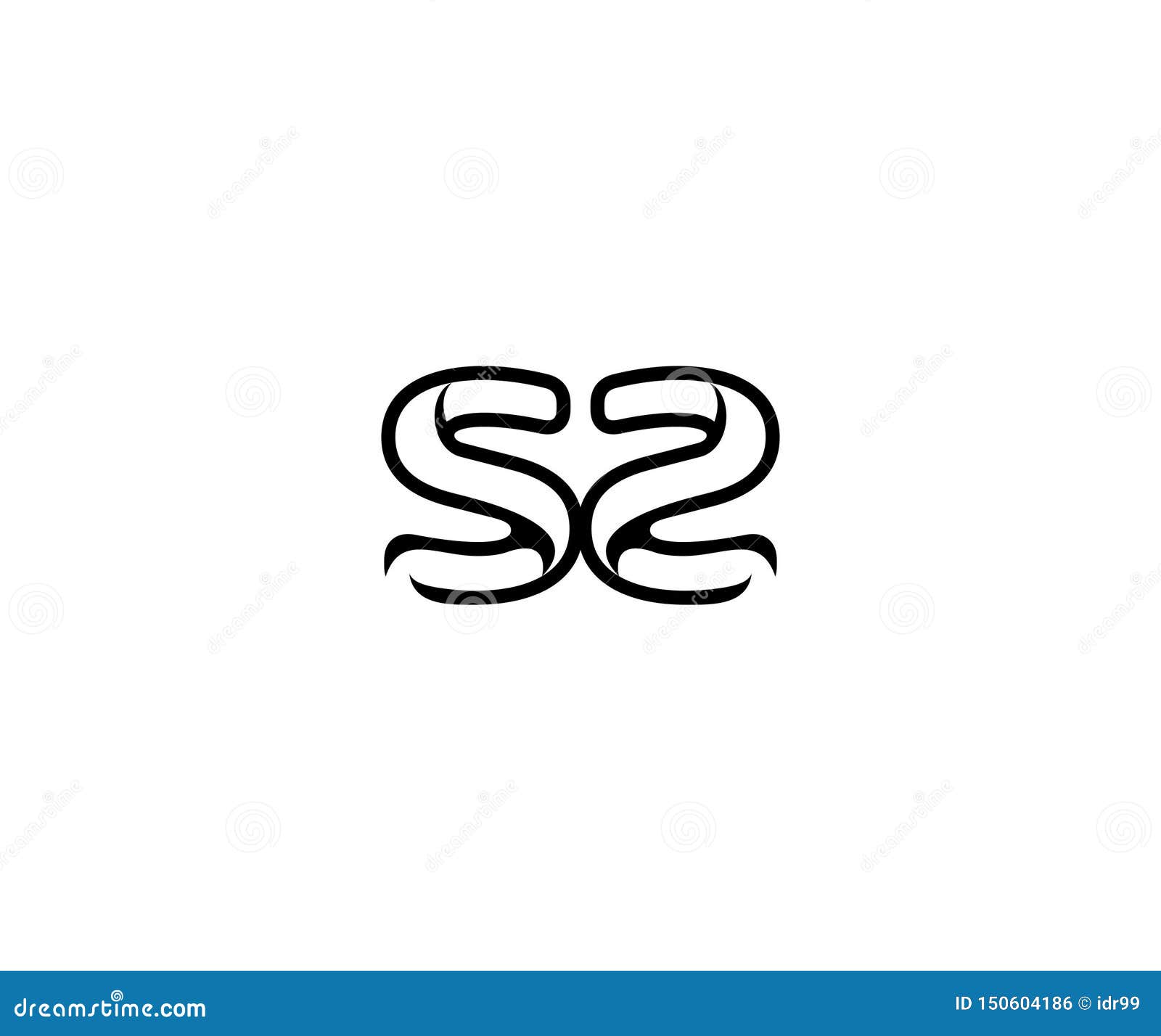 Initial SS Letter Stylish Concept Black Linear Logotype Stock ...